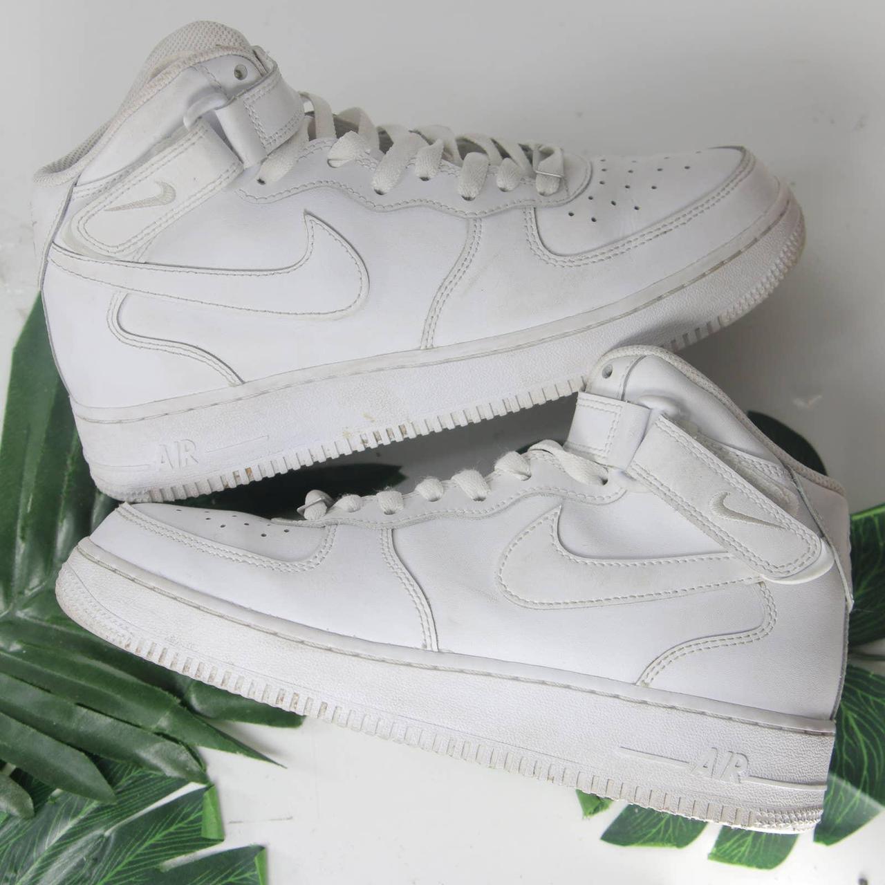 Name: Nike Af1 Air Force 1 Mid White Sneakers size... - Depop