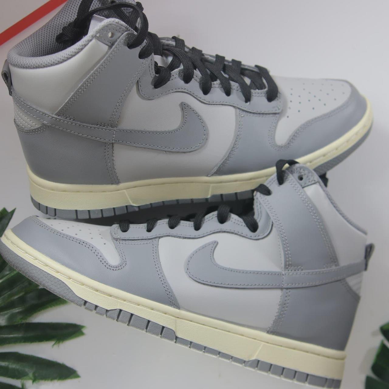 Name: Nike Dunk High Gray Yellow Women's Sneakers... - Depop