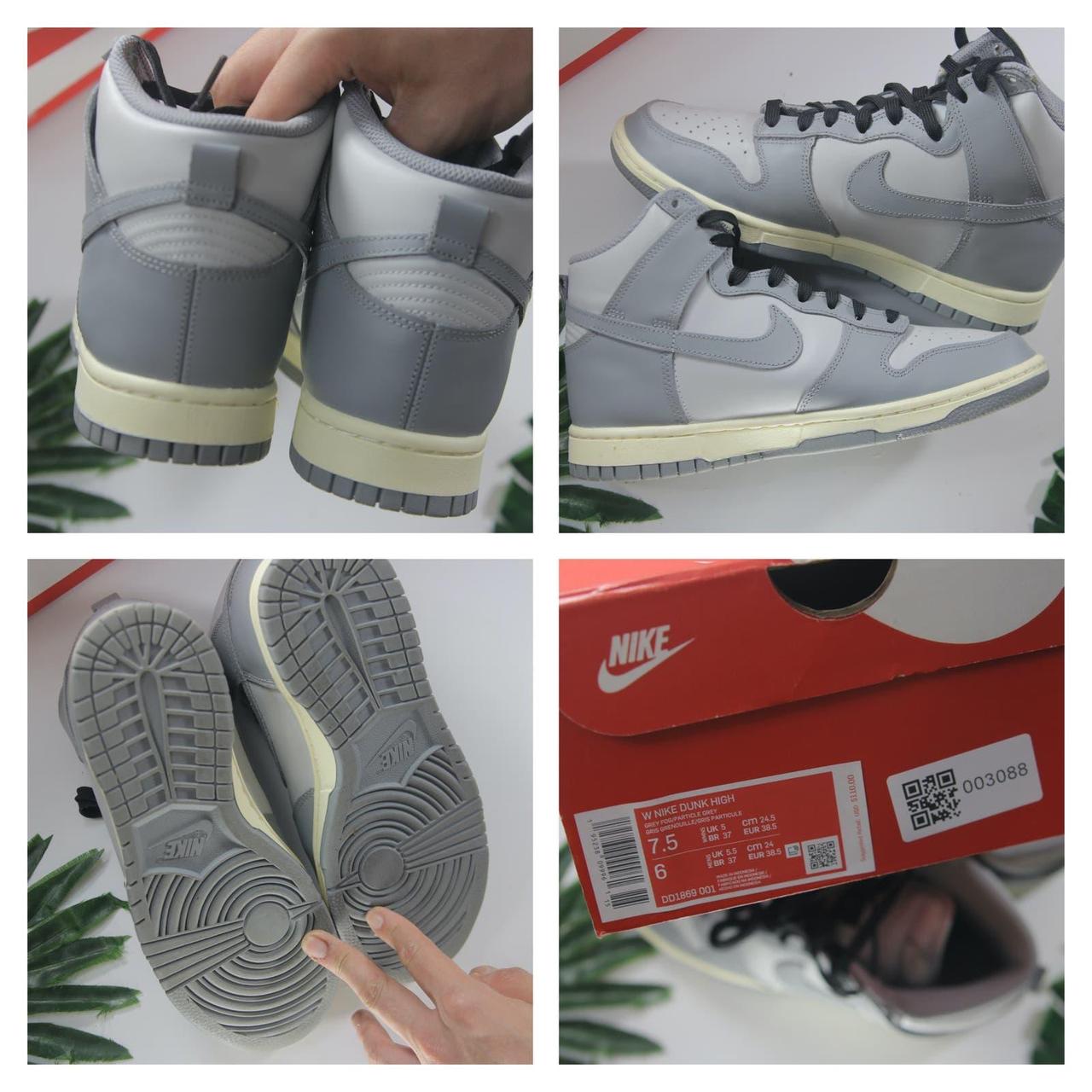 Name: Nike Dunk High Gray Yellow Women's Sneakers... - Depop