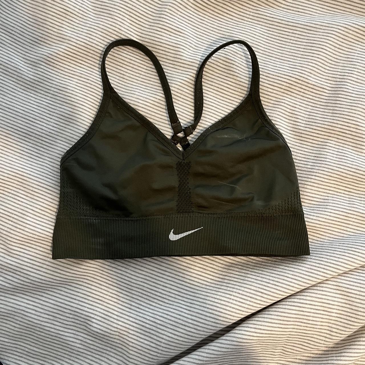 Army green Nike sports bra - Depop