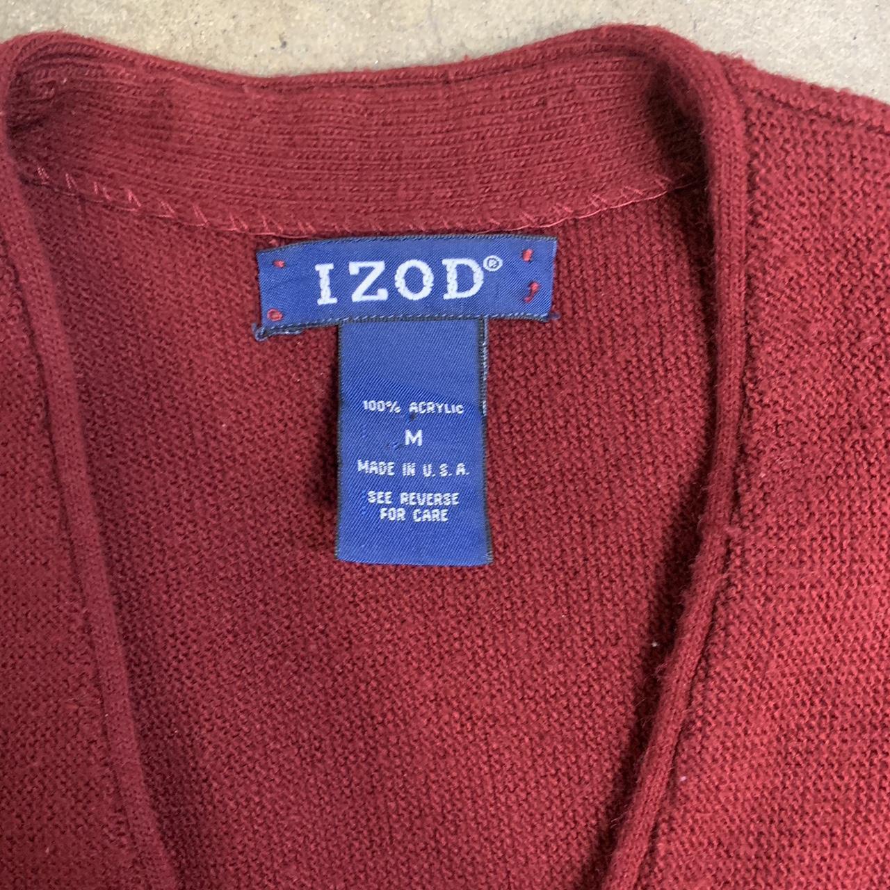 Izod Men's Red Cardigan | Depop