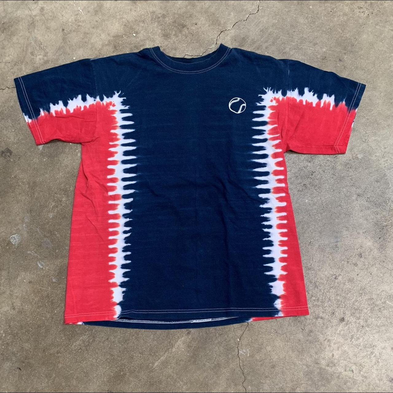 MLB Men's Blue and Red T-shirt | Depop