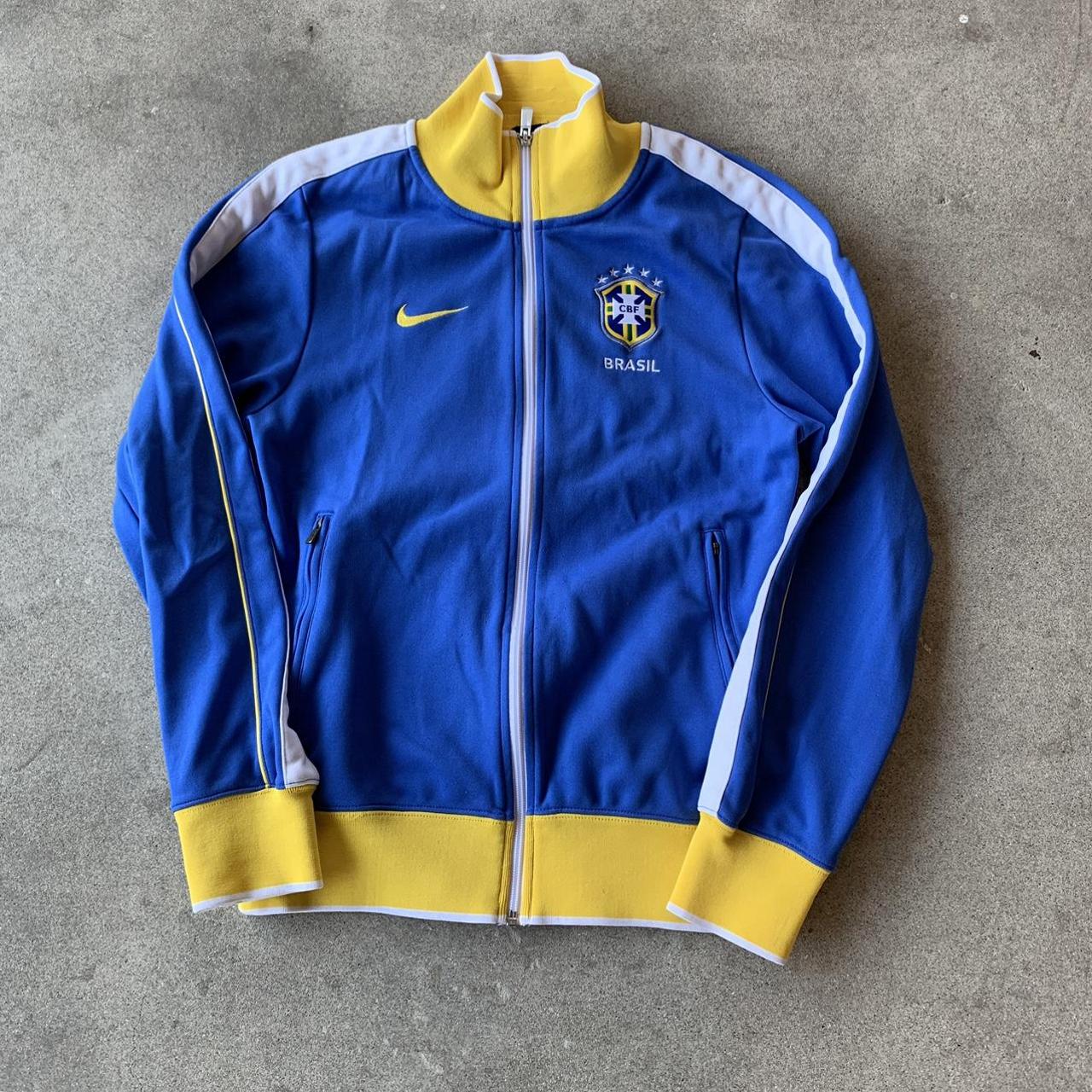 Nike 2010s Soccer Brazil jacket in okay condition... - Depop