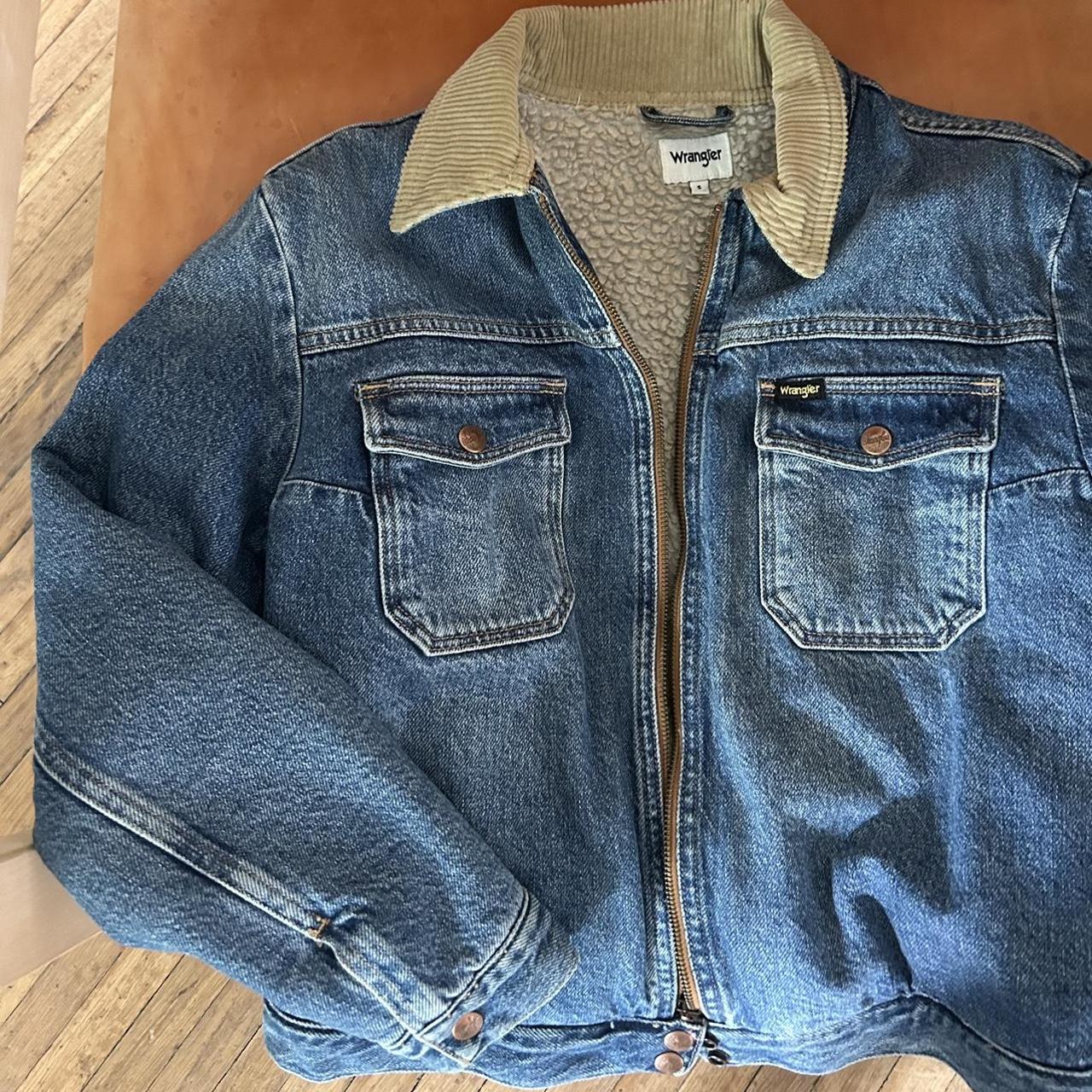 Women’s small wrangler denim jacket with corduroy... - Depop