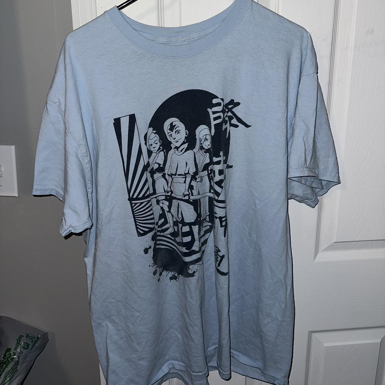light blue avatar the last airbender t-shirt with... - Depop