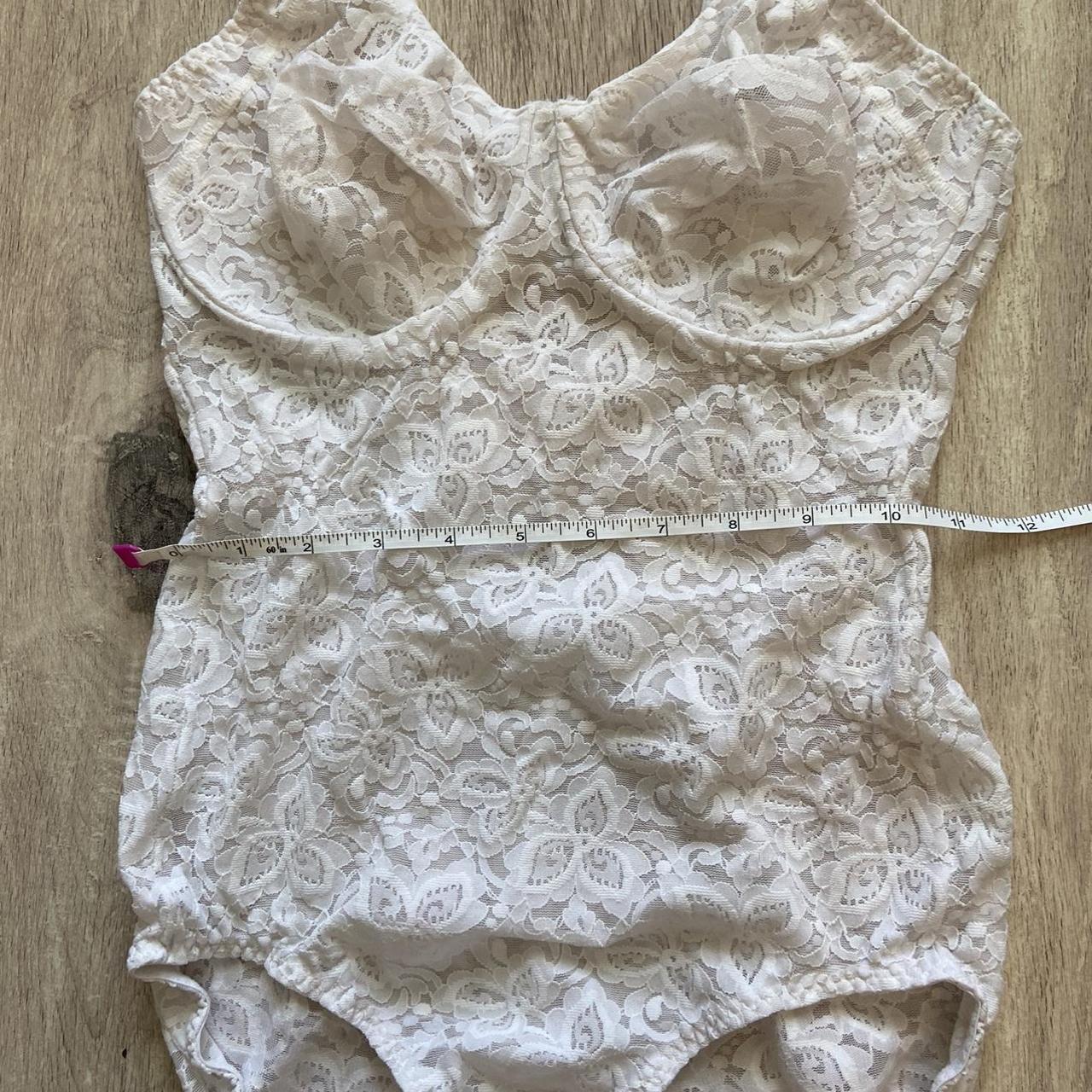 vintage white lace bodysuit☁️ -pretty see through on... - Depop
