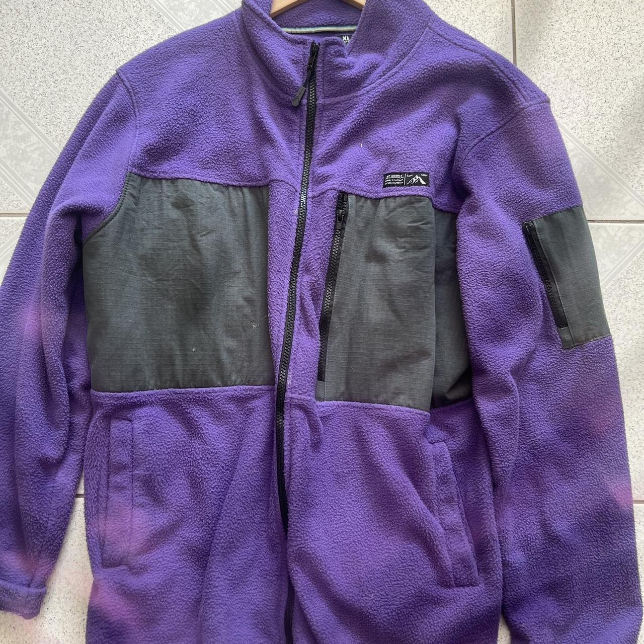 Retro style Purple and black winter coat Xl - Depop