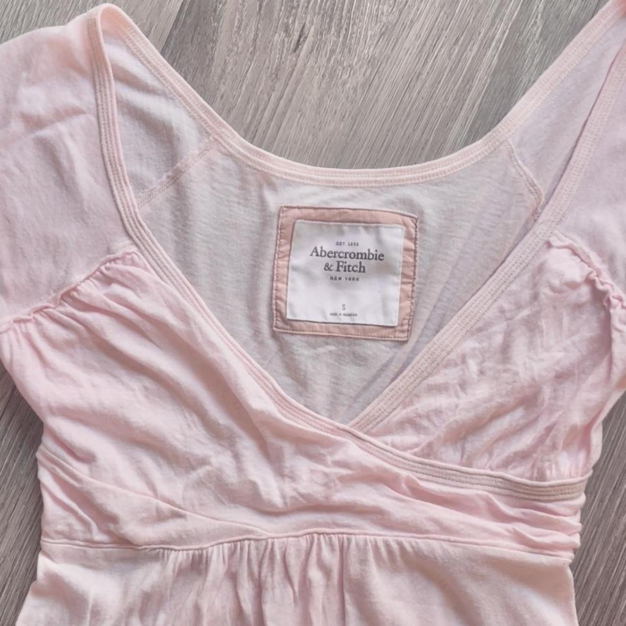 rare vintage baby pink abercrombie and fitch front... - Depop