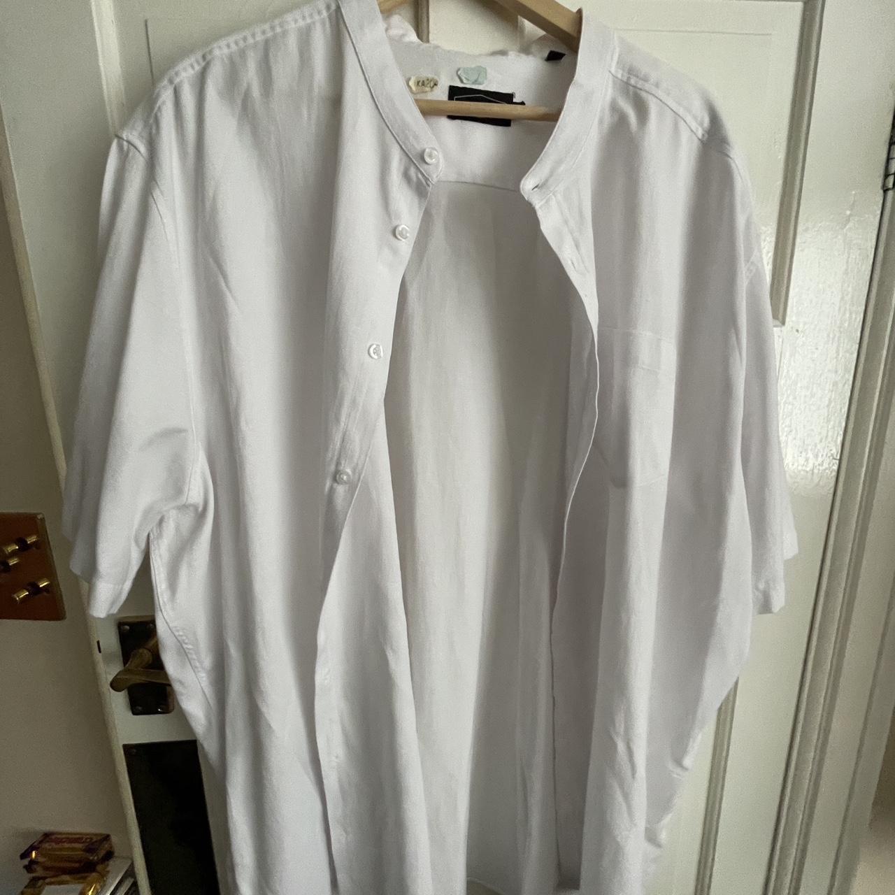 Rare Label J white mostly cotton shirt Size... - Depop