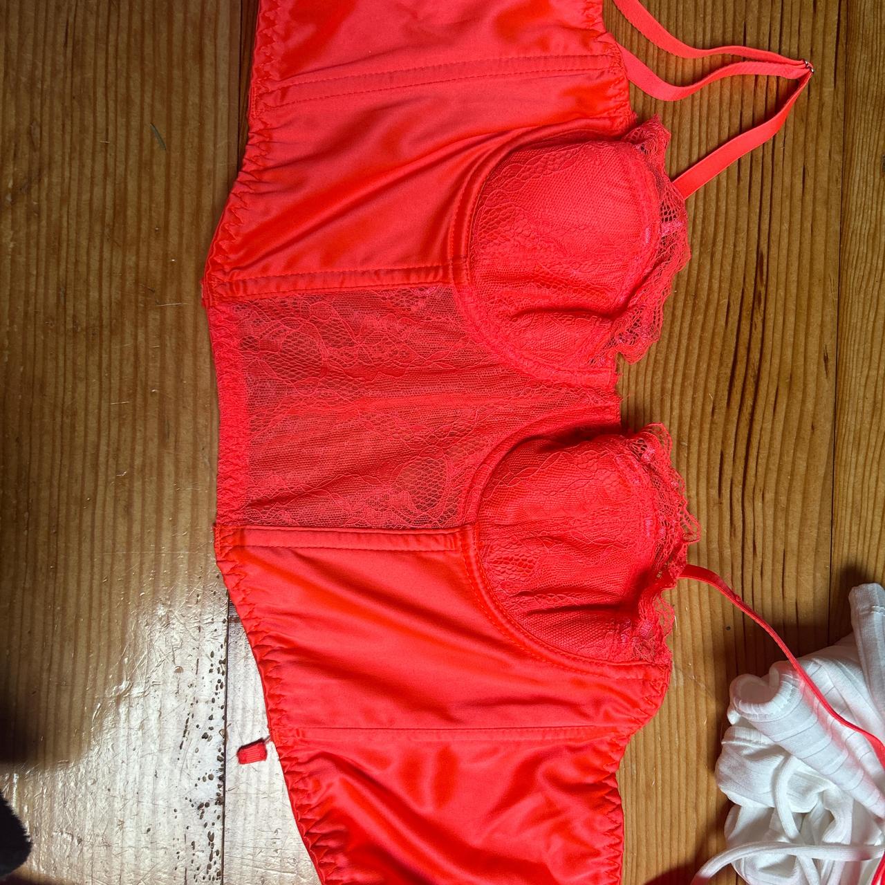 Neon orange corset top Pennys Worn once Size 34A - Depop