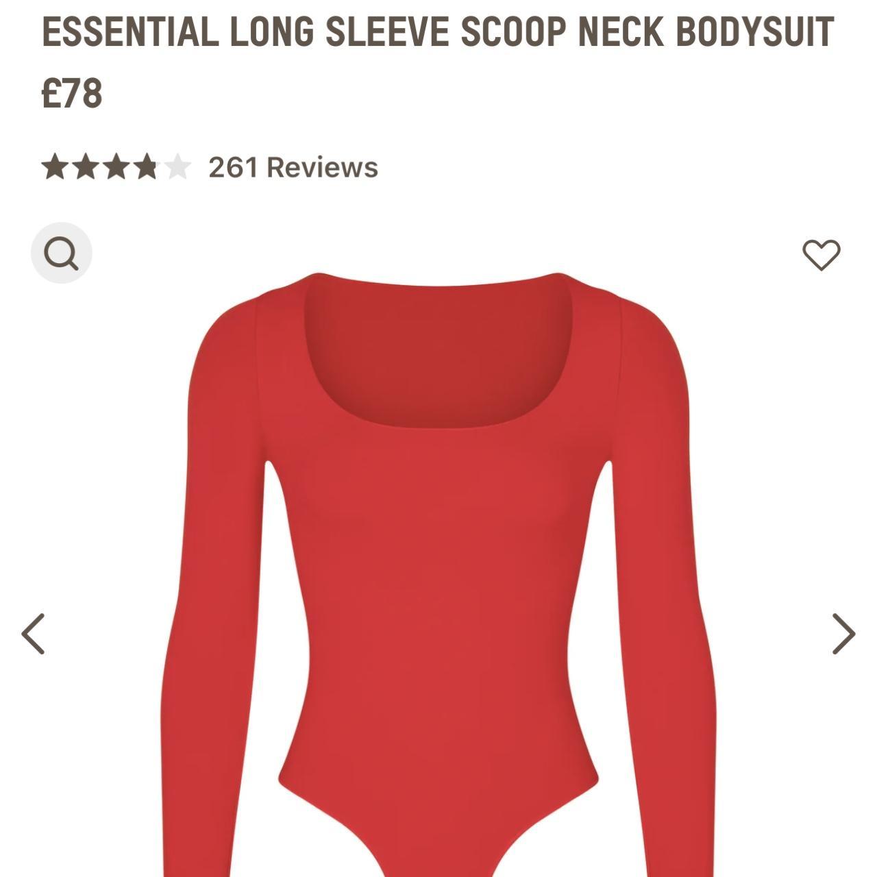 Skims red bodysuit size s/m stretchy would fit xs... - Depop