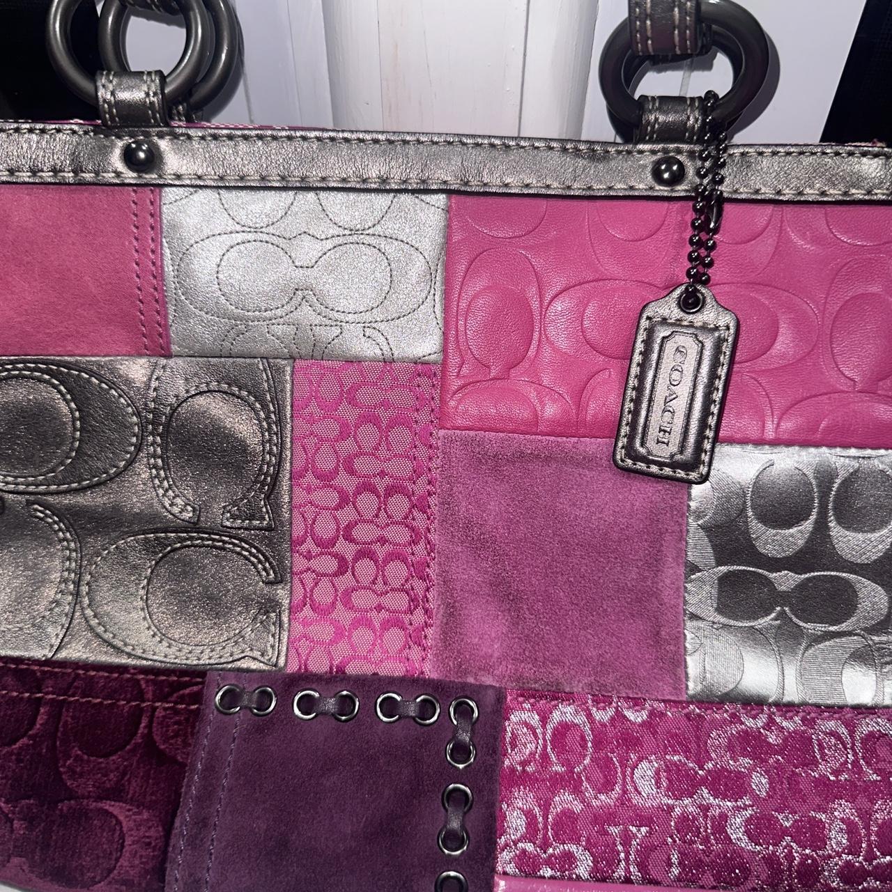 Vintage limited edition pink patchwork Coach bag... | Depop