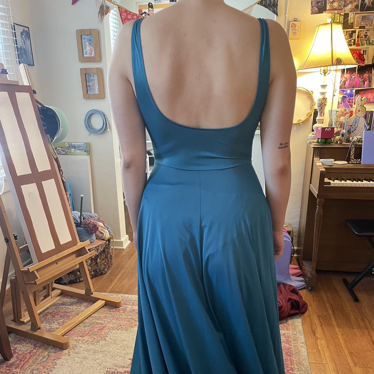 olga bodysilk dress. royal blue, perfect condition,... - Depop