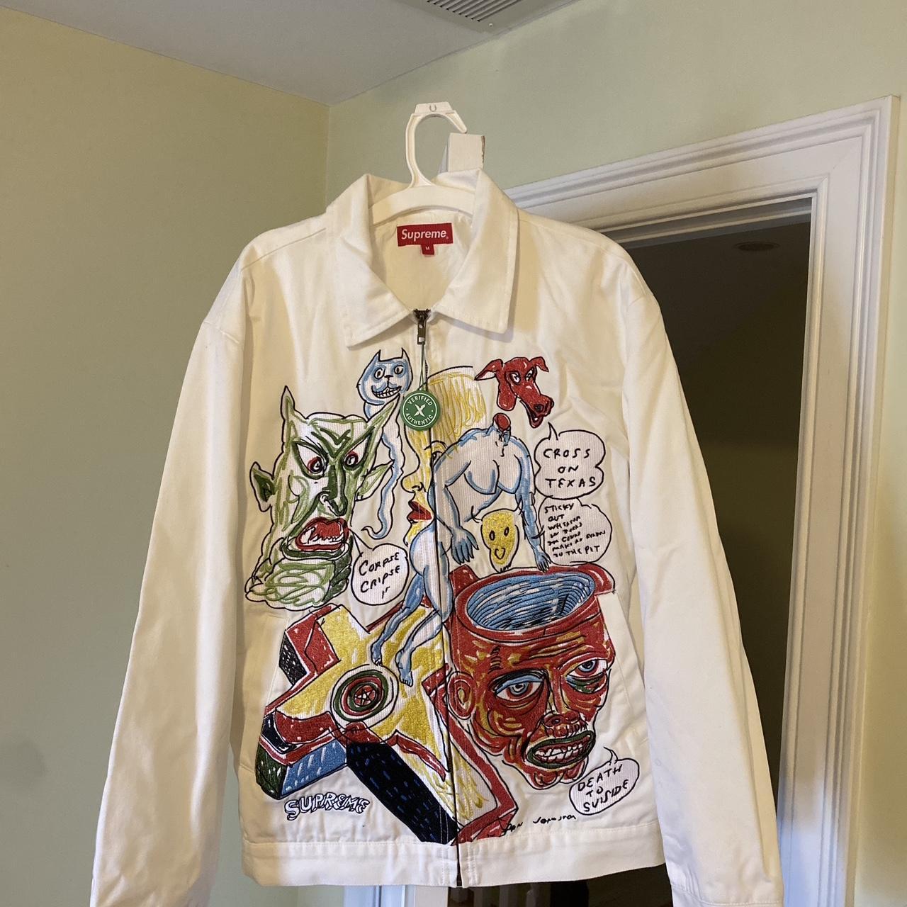 Supreme Daniel Johnston Embroidered Work Jacket - Depop