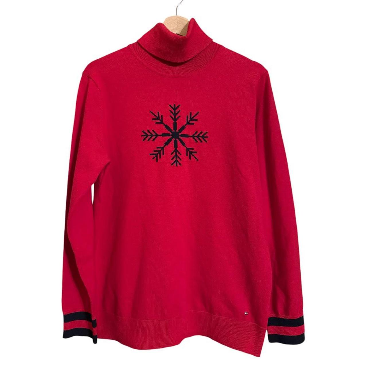 Tommy Hilfiger Women’s Turtleneck Snowflake festive... | Depop
