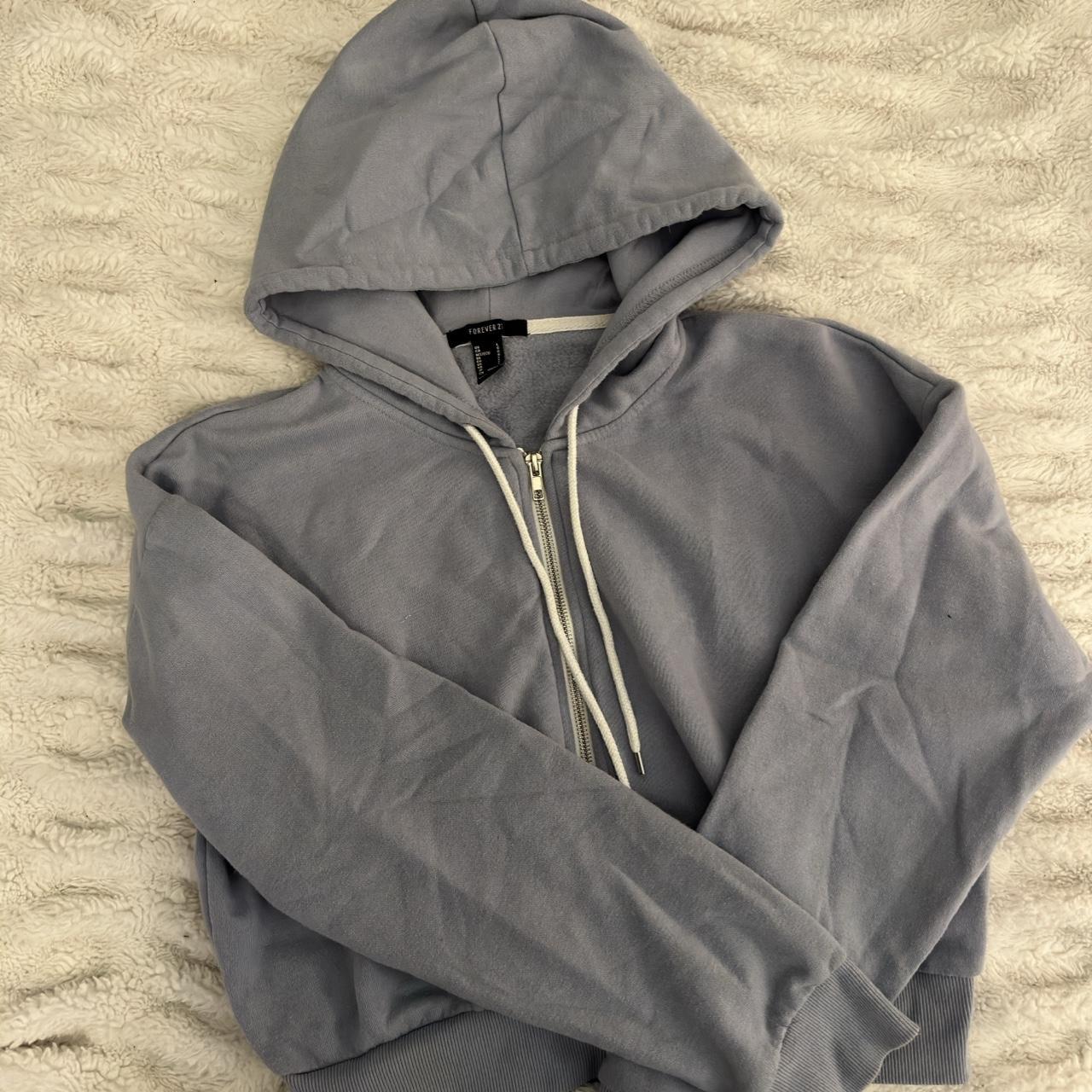 forever 21 cropped zip up hoodie | women’s size... - Depop