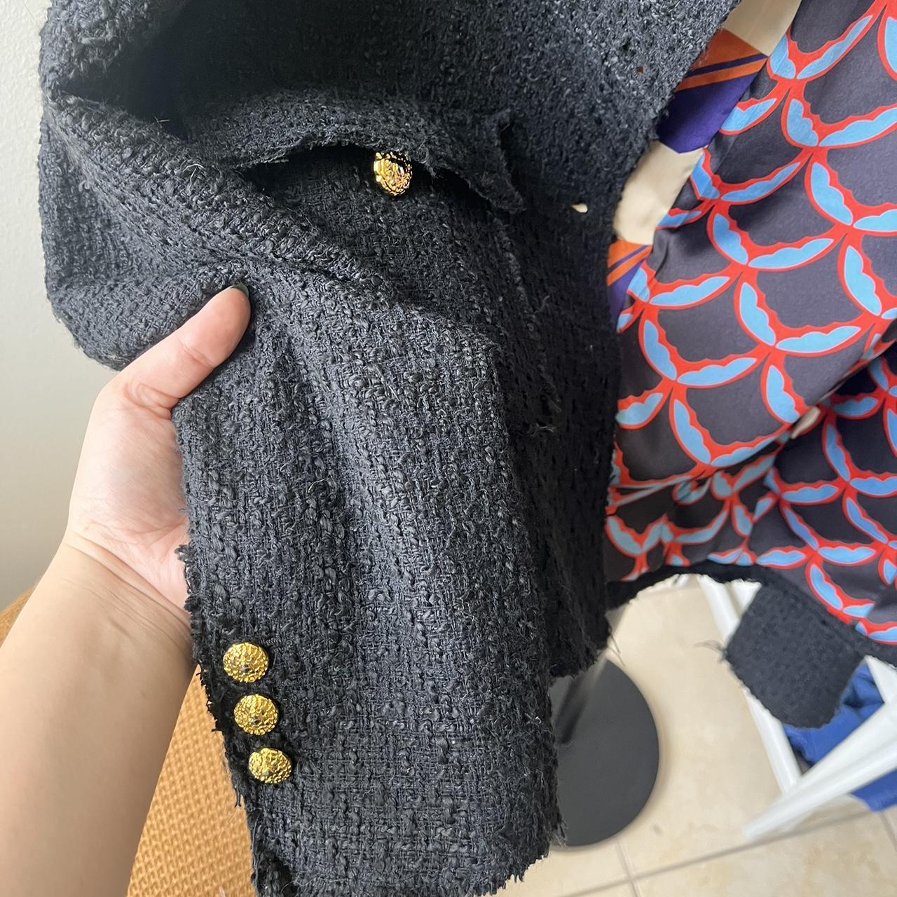 Zara work blazer with gold accents Sick patterns on... - Depop