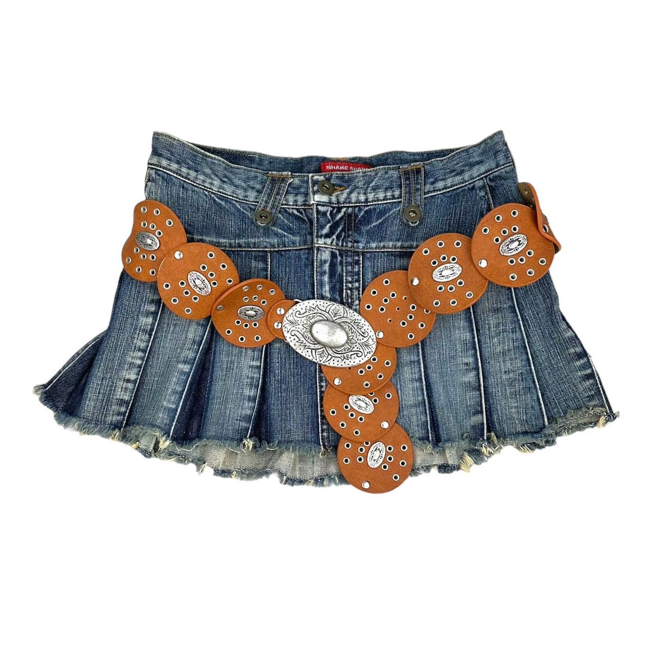 Incredible vintage brown leather disc belt with... - Depop