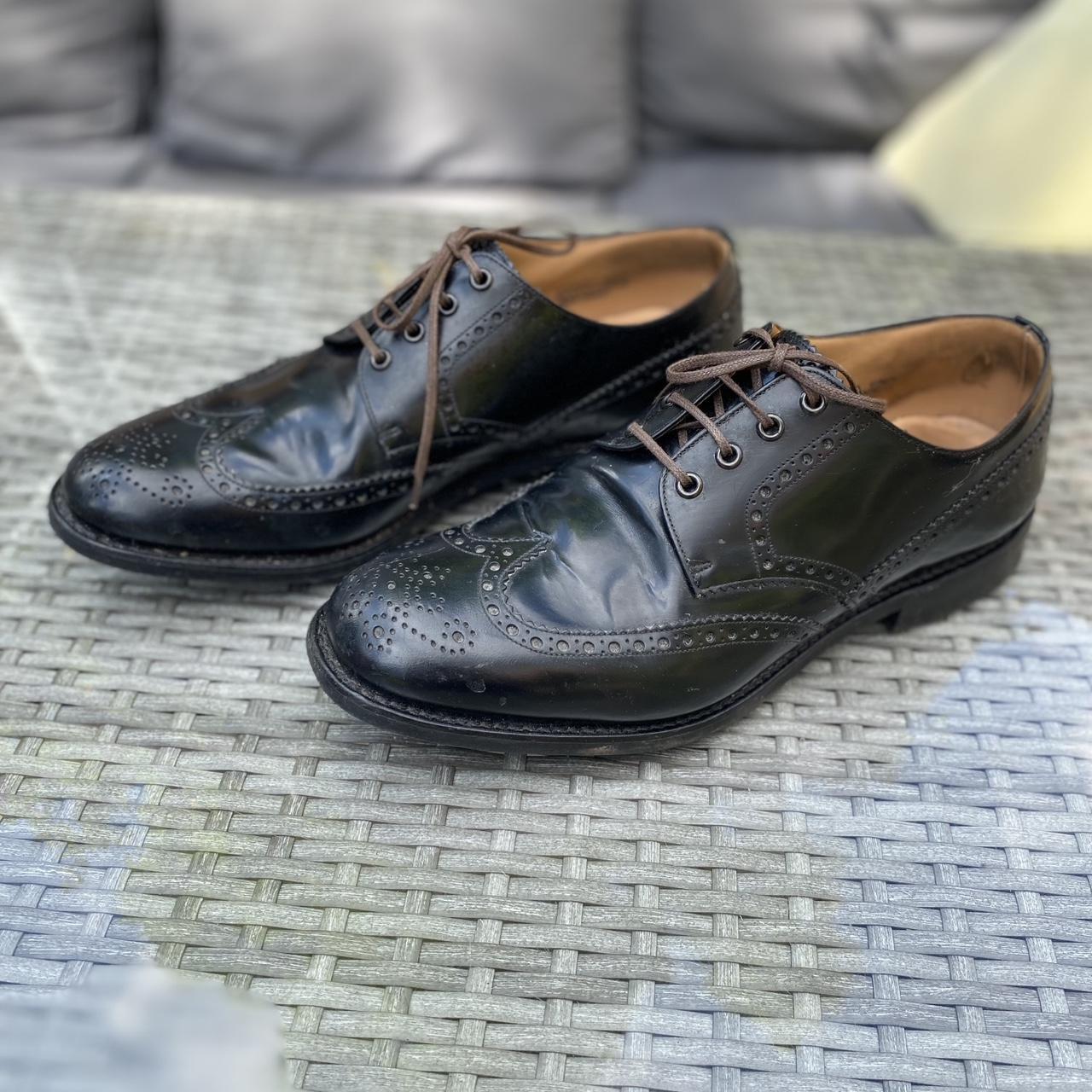 Churches black leather men’s brogues size 11G These... - Depop