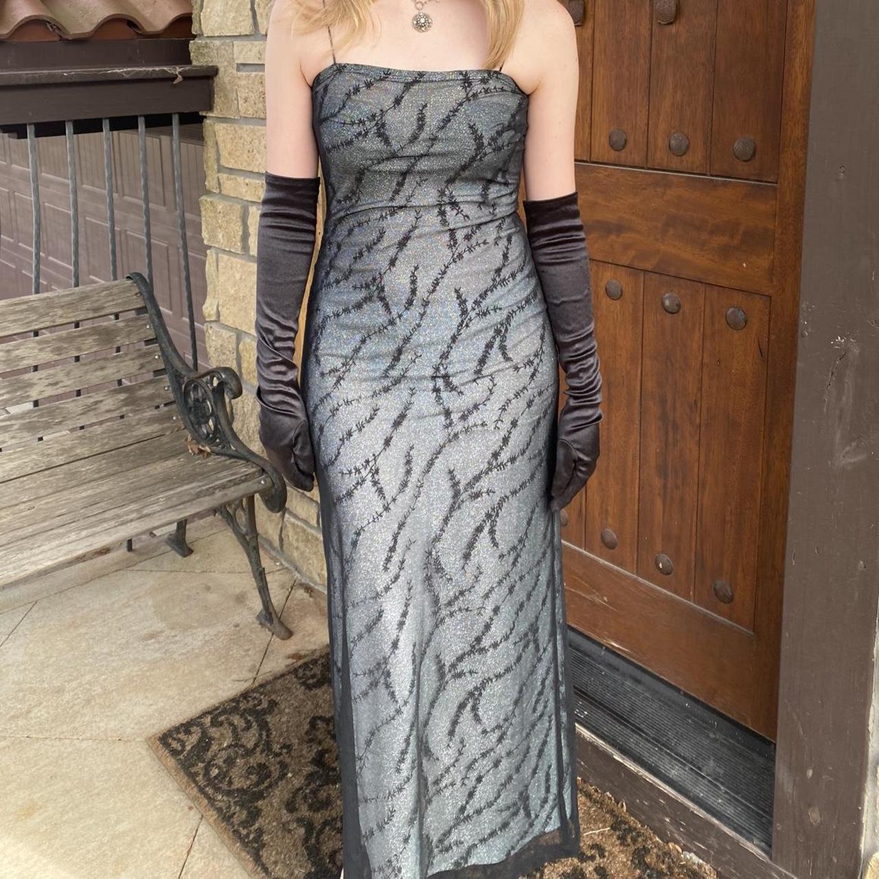 Womens Silver And Black Dress Depop