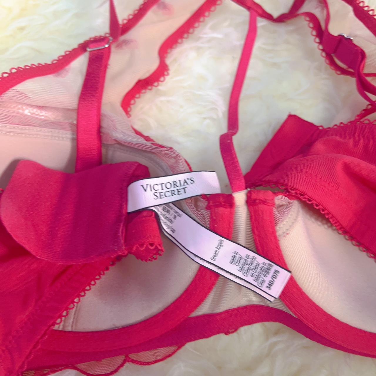 Women's Red and White Bra | Depop