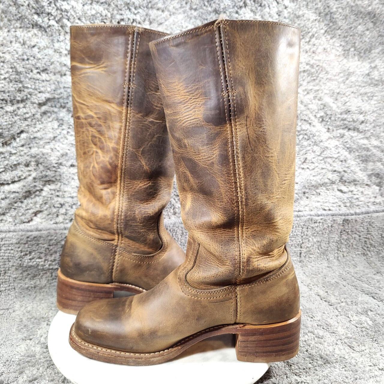 Frye Campus Boots Womens 8.5 Brown Square Toe 14L... | Depop