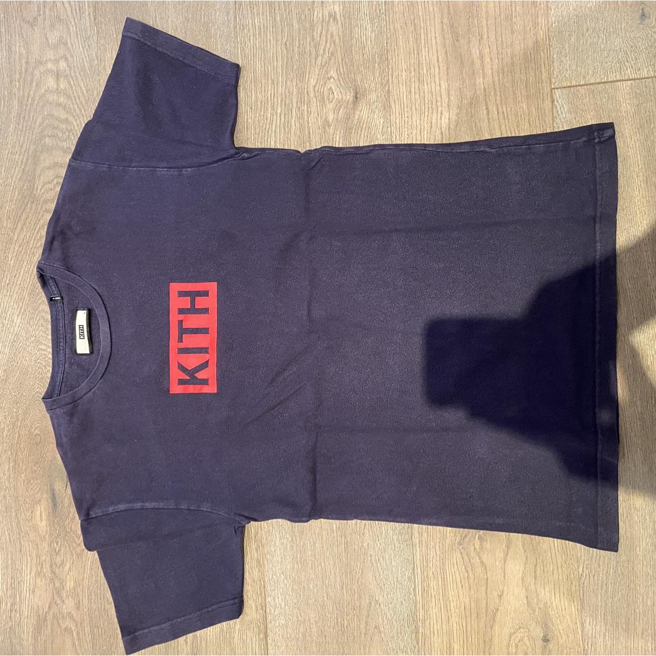 Kith t-shirt Navy classic logo Bought from kith... - Depop