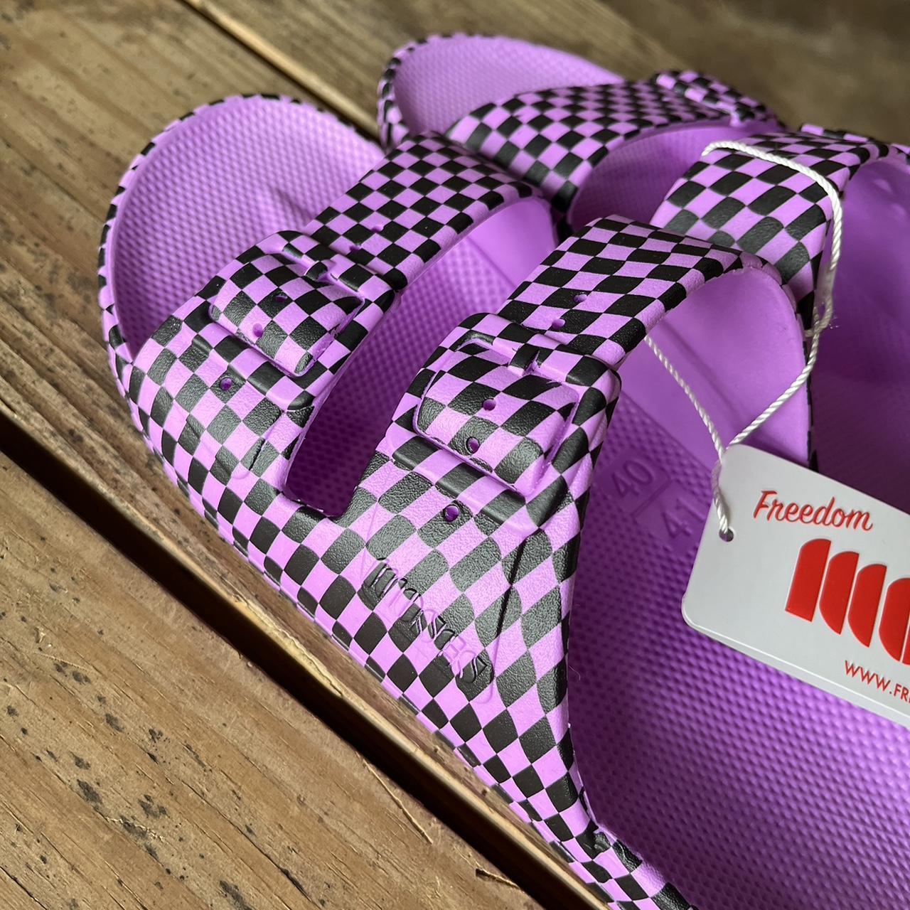 Freedom Moses checkered slides - size... - Depop