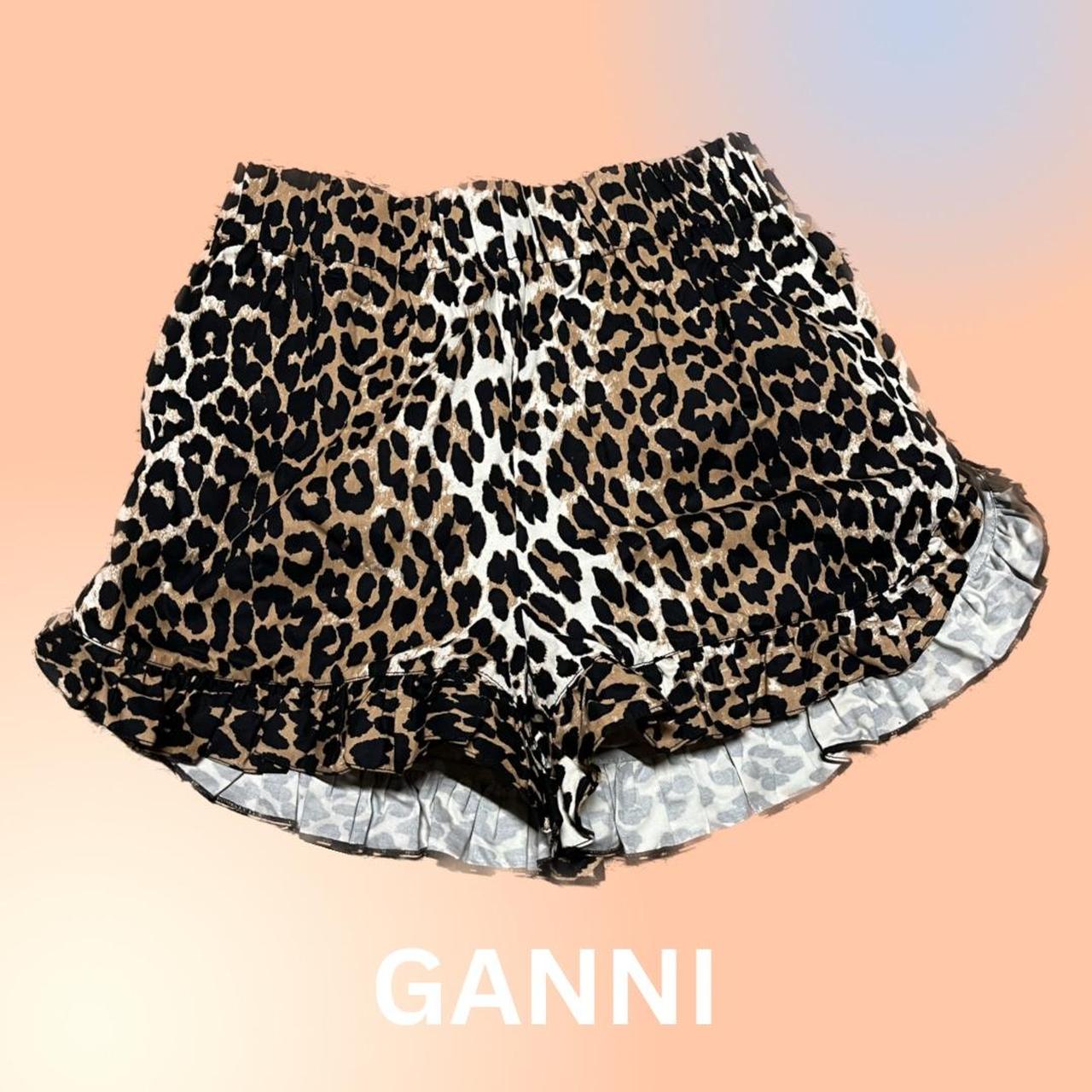 GANNI shorts with ruffle - size 38 (size 6)... - Depop