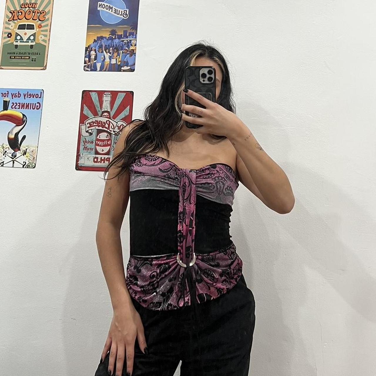 vintage 00s / y2k tube top / size L Model is 5’7,... - Depop