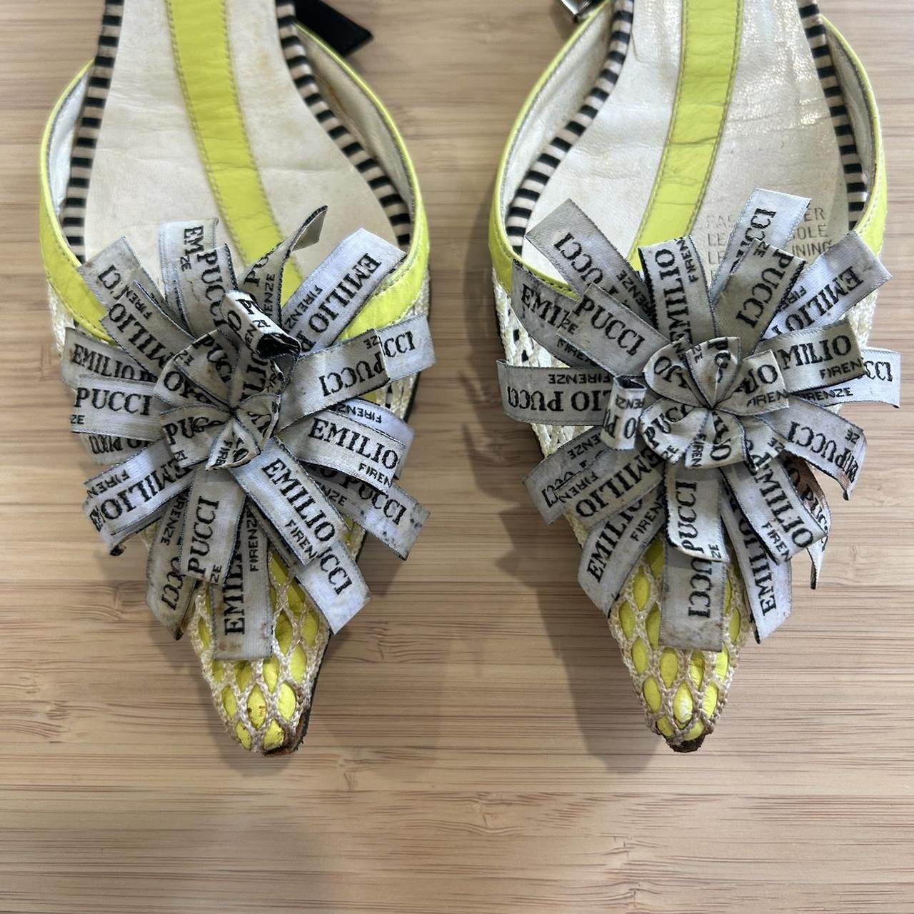 EMILIO PUCCI Low Mesh Ribbon Sling Heel Colour:... - Depop
