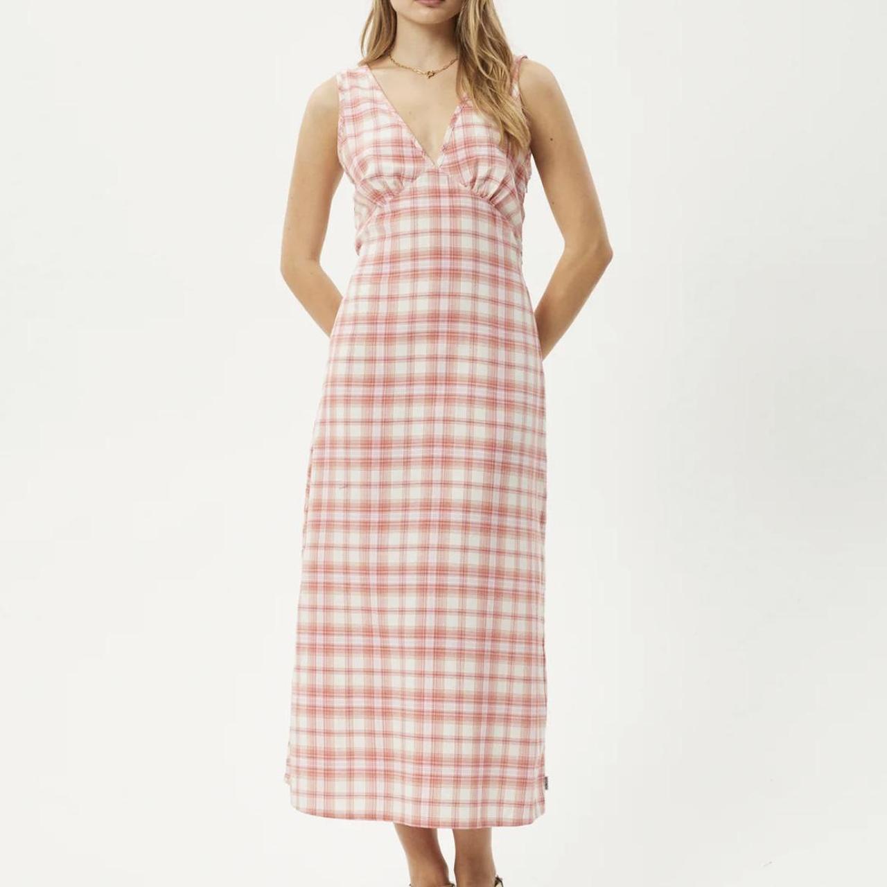 Afends - Kayla Check Dress - pink - maxi dress -... | Depop