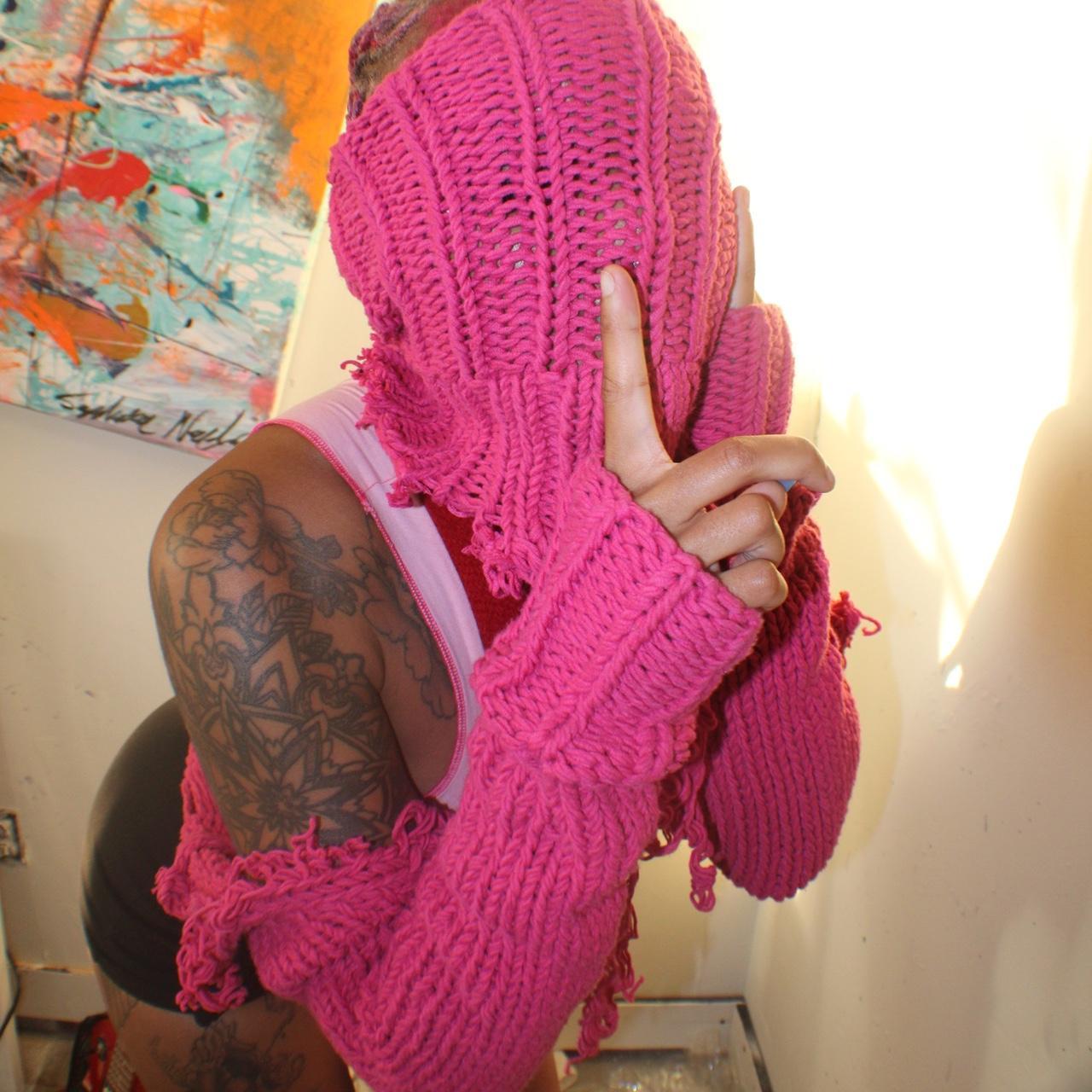 Distressed turtle neck baklava and matching arm sleeves - Depop