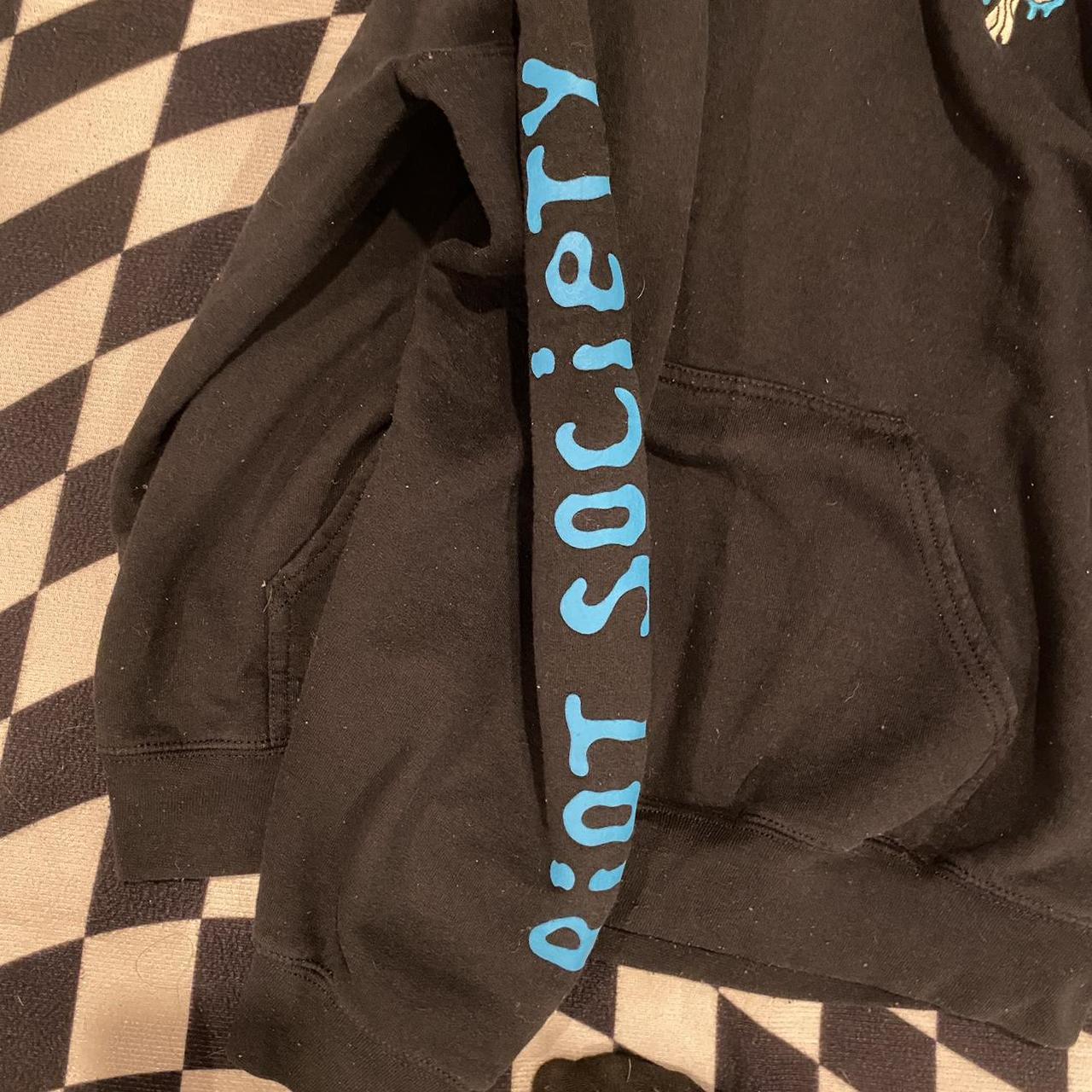 - y2k black riot revolution hoodie - brand: riot... - Depop