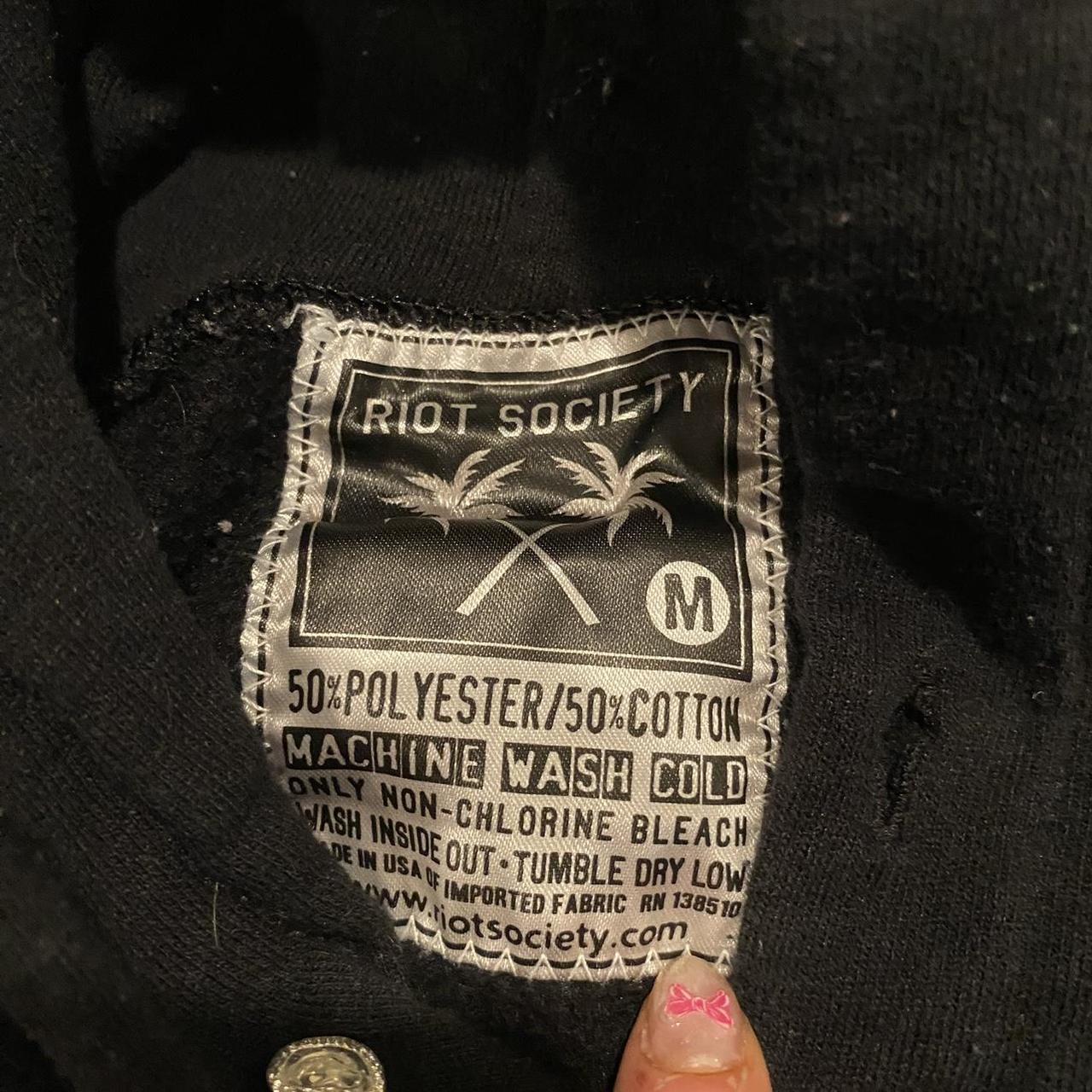 - y2k black riot revolution hoodie - brand: riot... - Depop