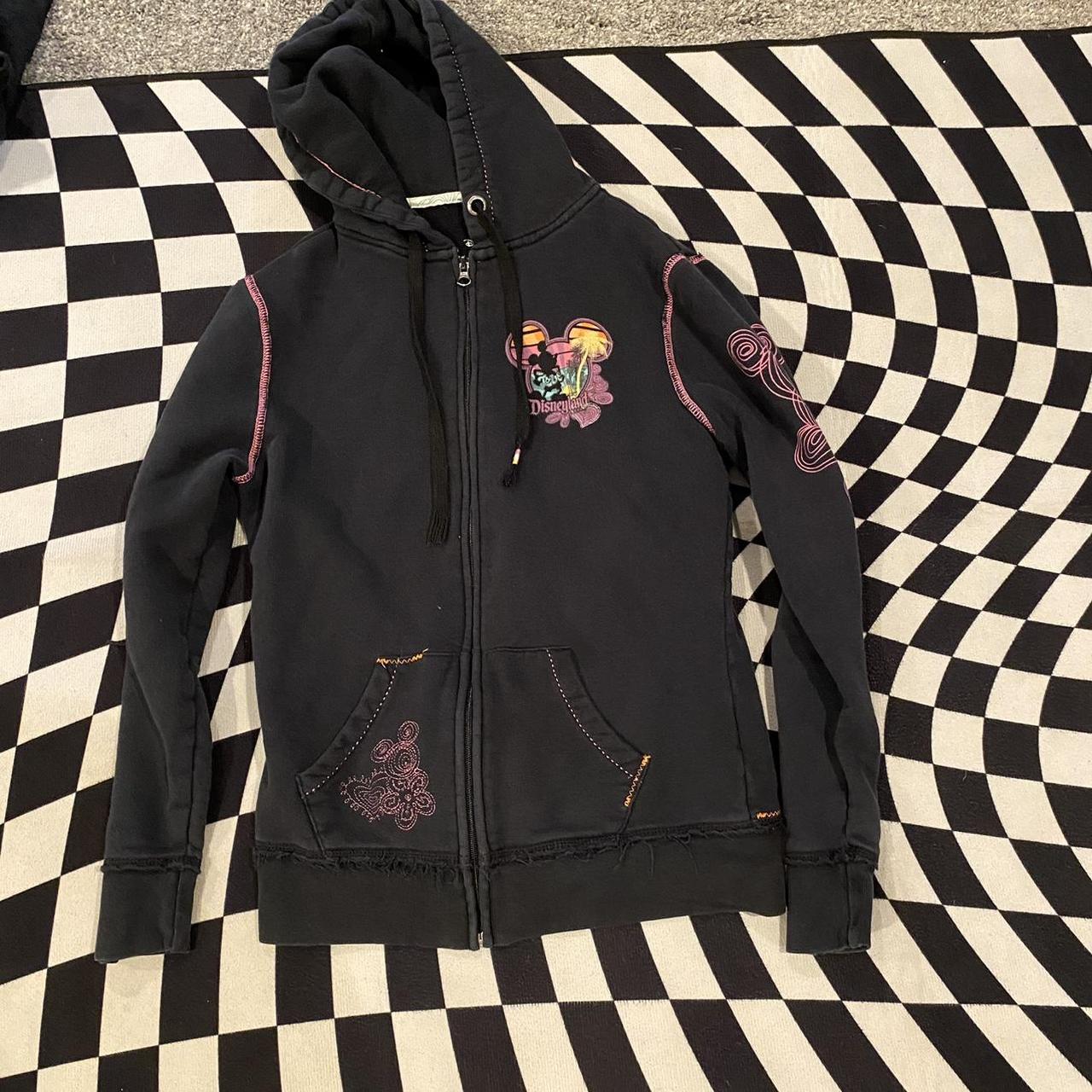 - y2k black disney zip up hoodie - brand:... - Depop