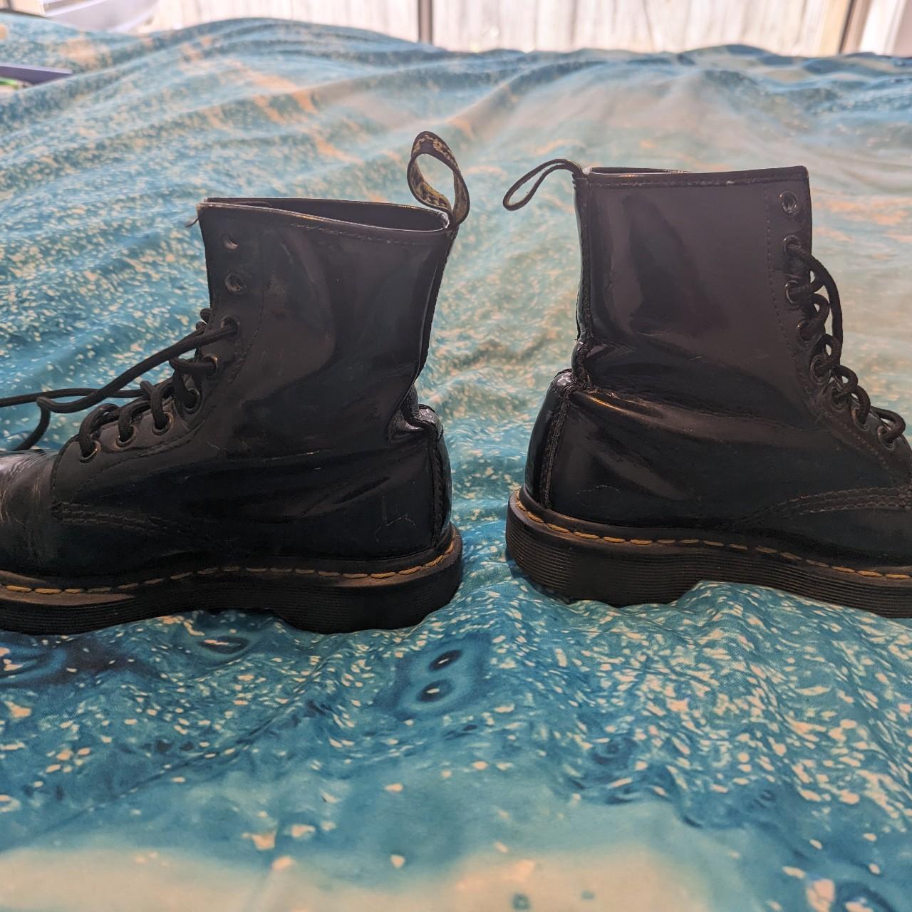 UK 4, EUR 37 old shiny doc martens black boots - Depop