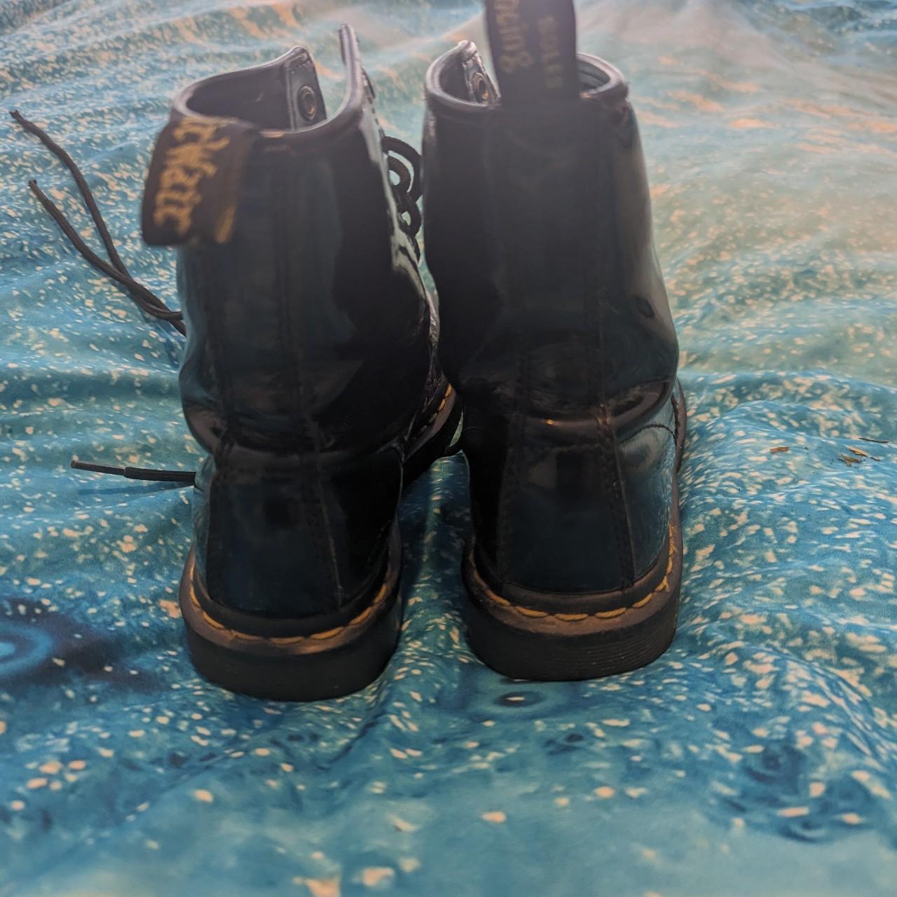 UK 4, EUR 37 old shiny doc martens black boots - Depop