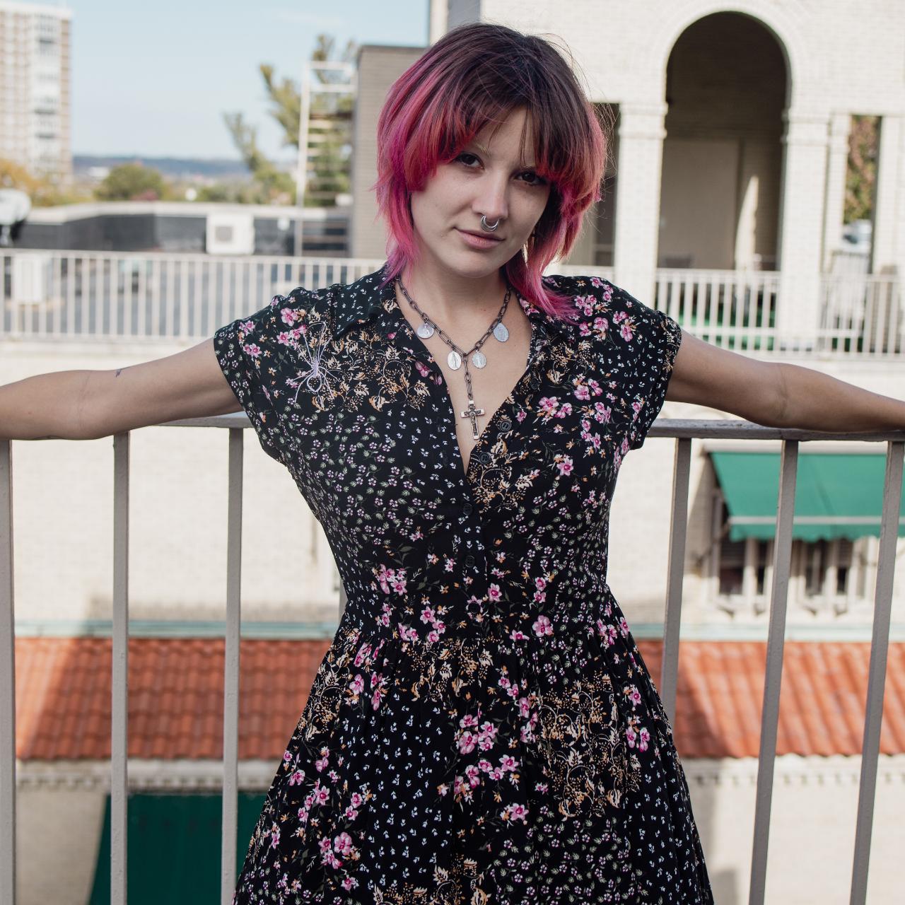 Black Floral Outlaw Goth Dress-- A great secondhand... - Depop