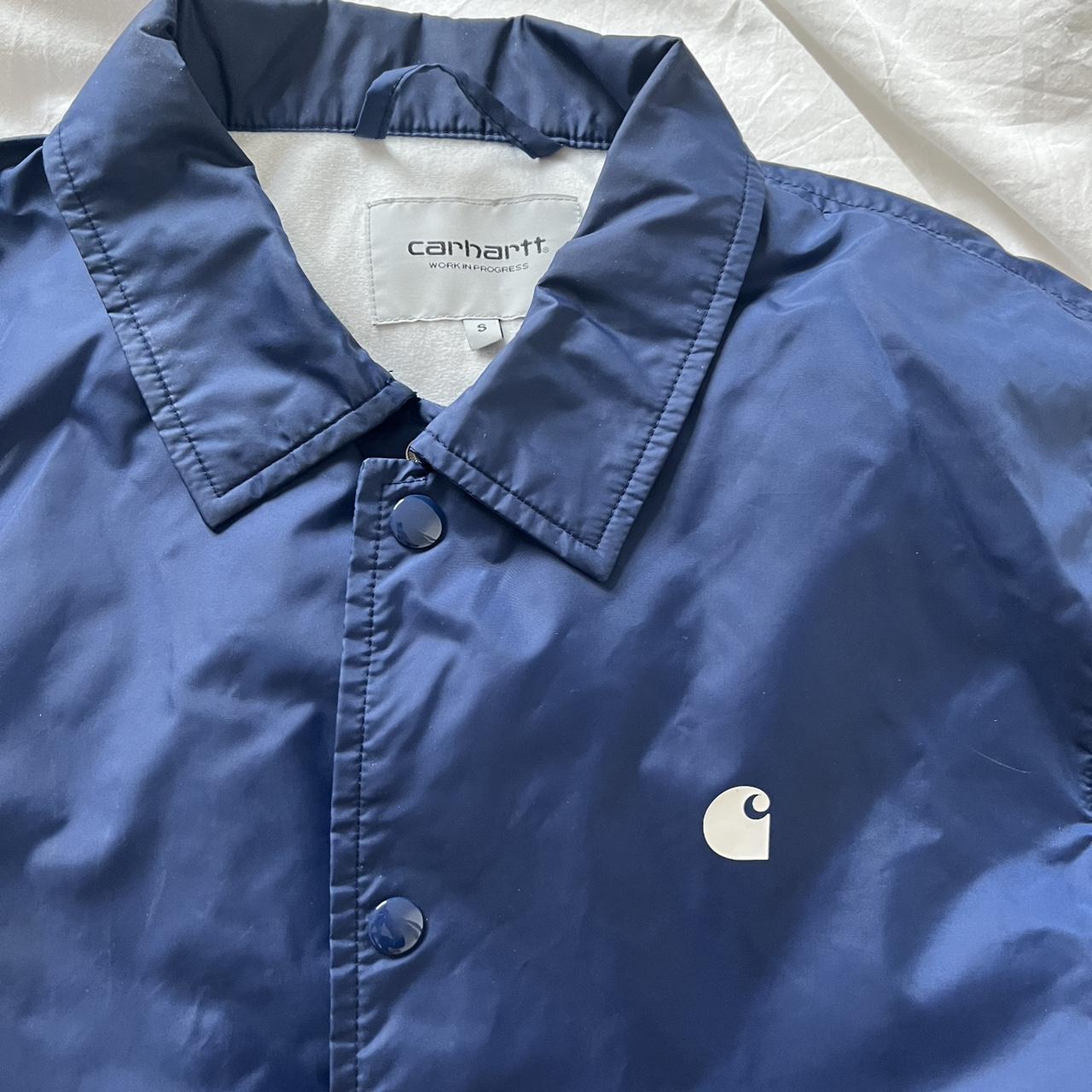 Carhartt Navy Blue Wind Breaker/Jacket - Depop