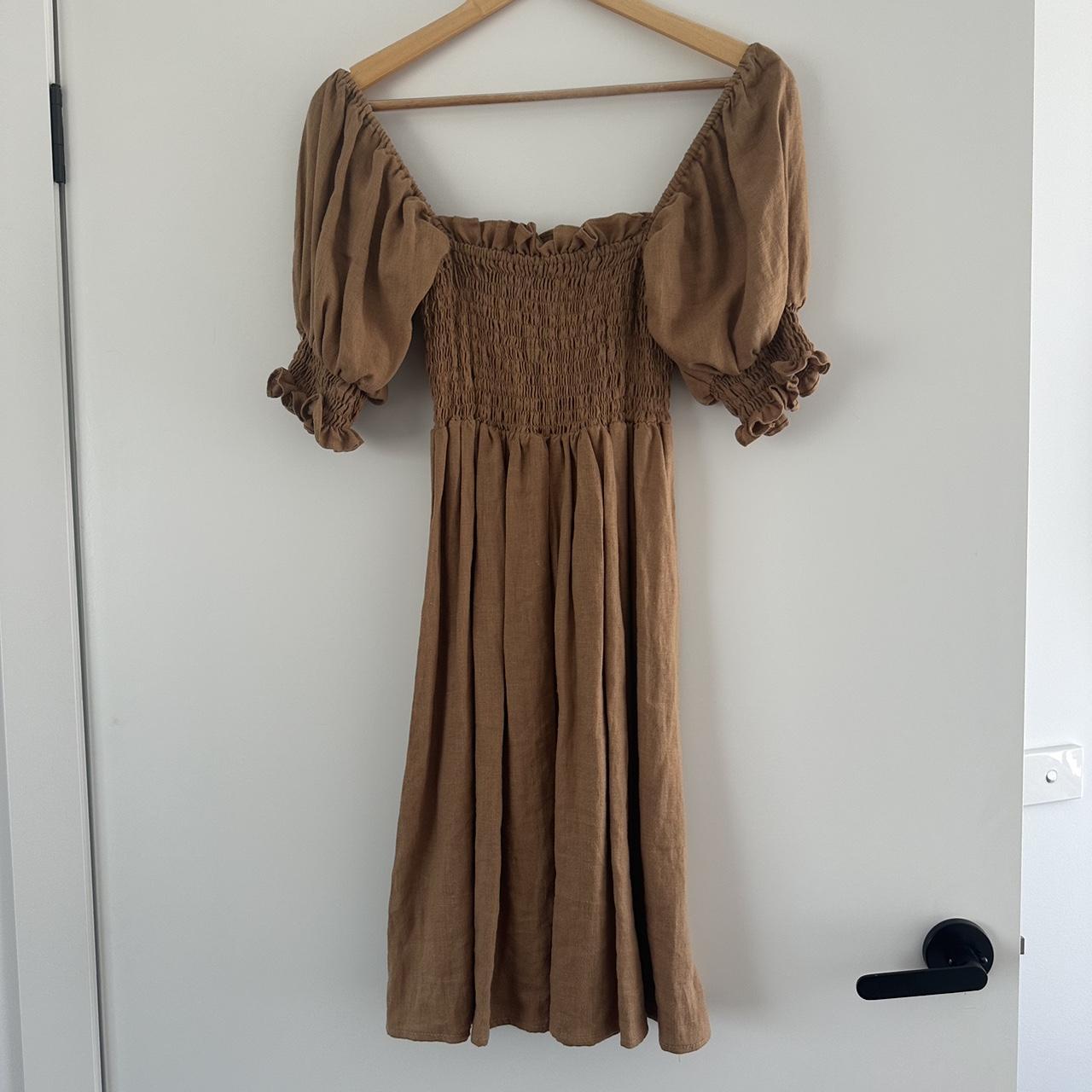 Opia linen dress - small stain on front see photos - Depop
