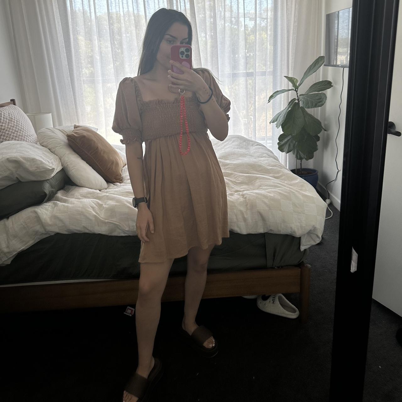 Opia linen dress - small stain on front see photos - Depop