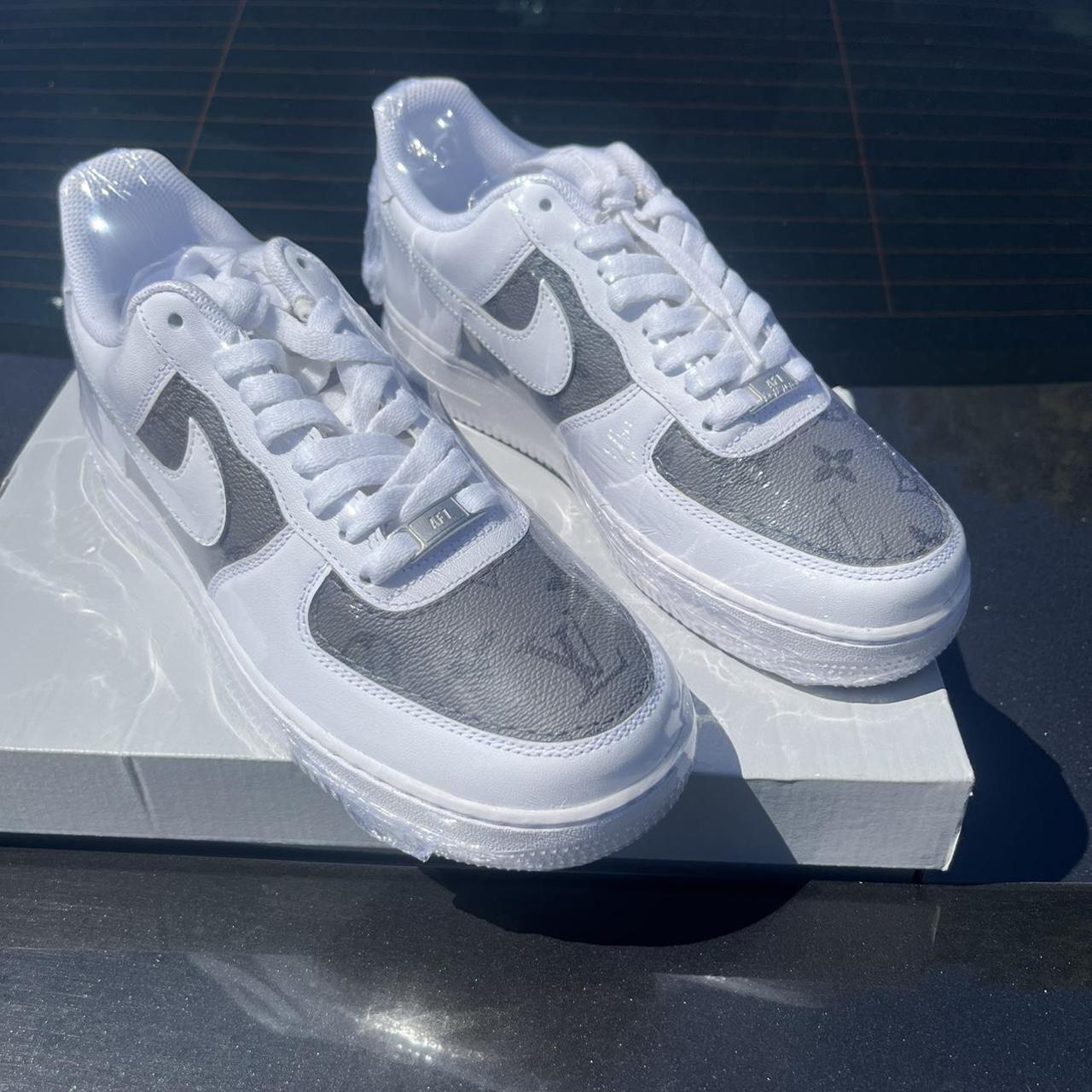 Louis Vuitton AF1 grey monogram ANY SIZE YOUTH... - Depop
