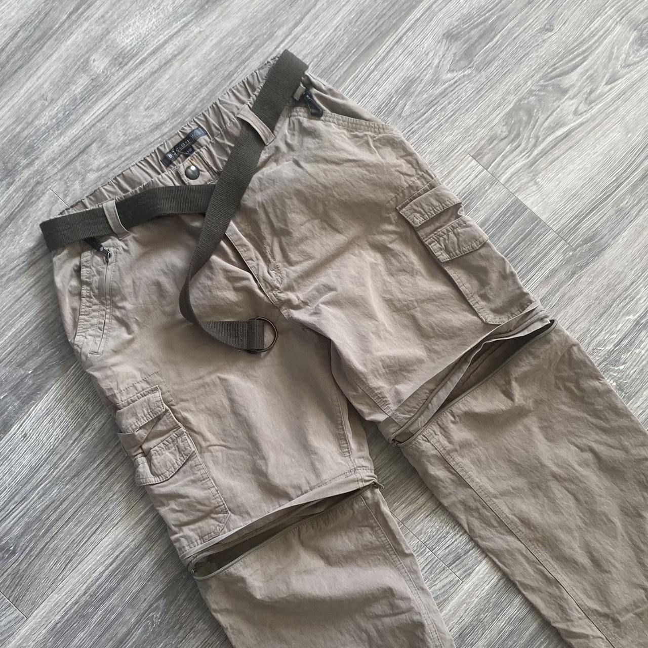Tan Convertible Pants Turns into shorts, comes w... - Depop