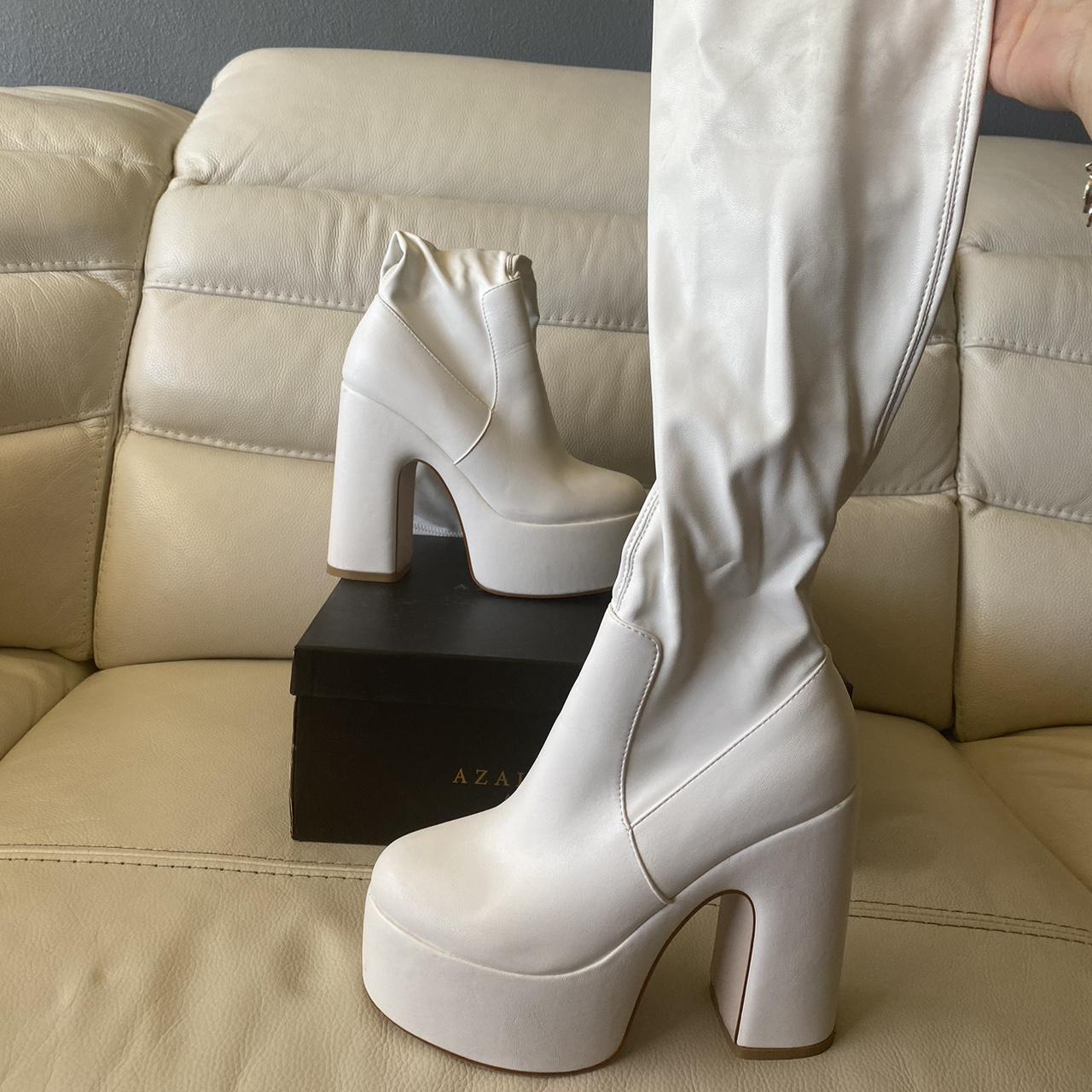 Azalea Wang white platform boots 🎀 -size 7.5 us... - Depop