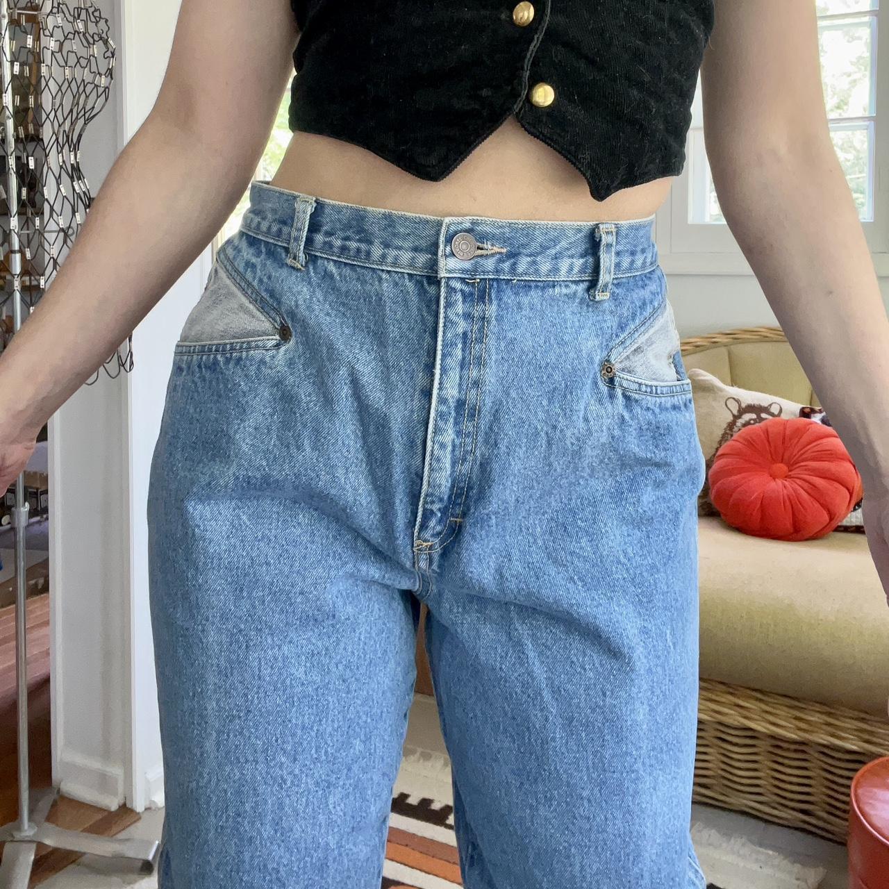 Vintage two tone 90’s Cherokee jeans, sz 14. Flat... - Depop