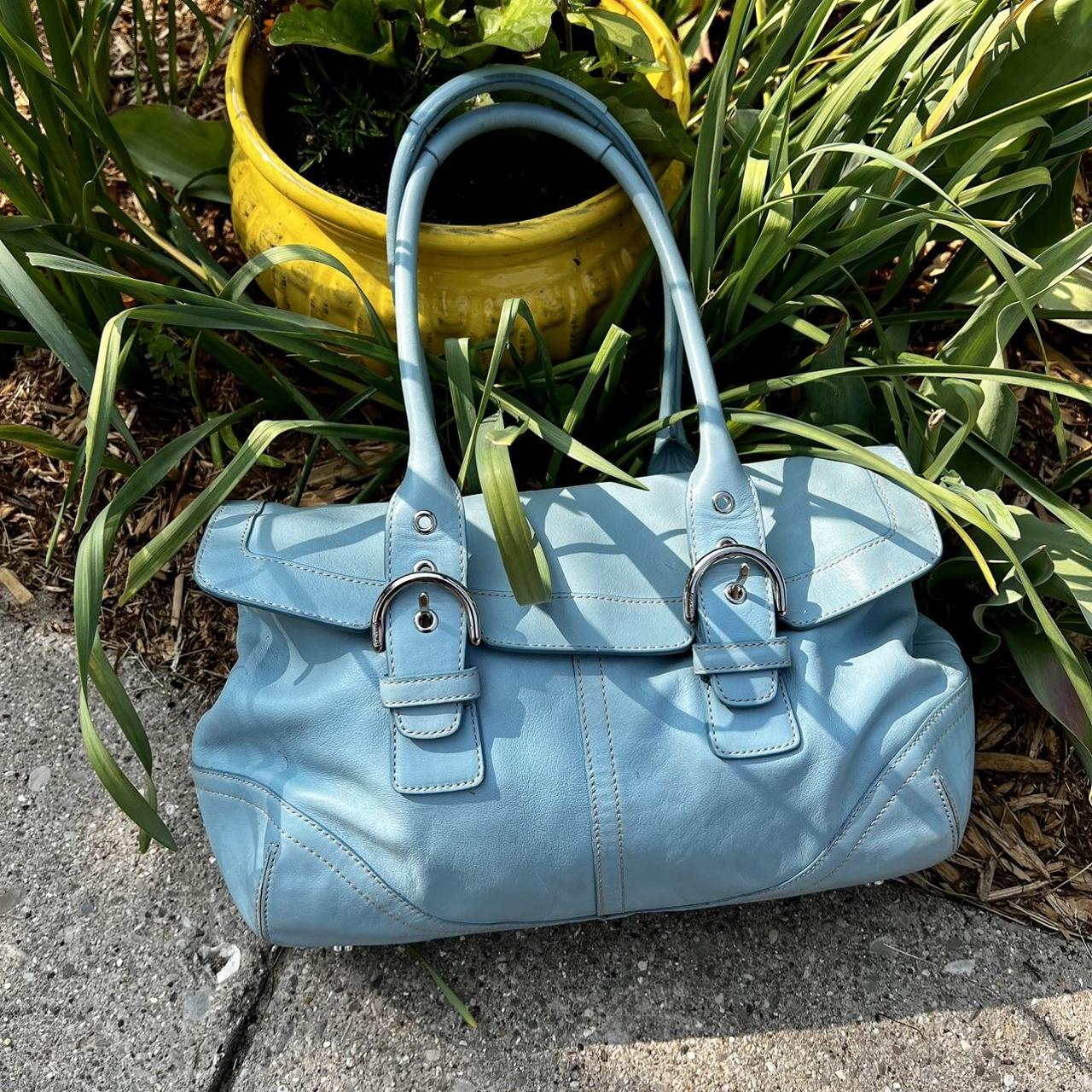 Baby blue Coach M/L sized bag. Great condition. - Depop