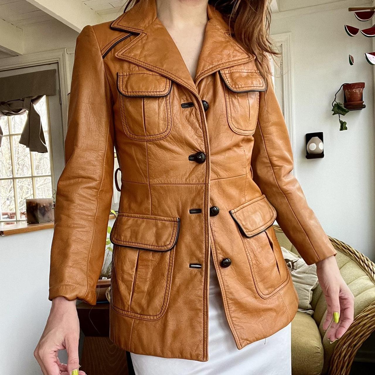 Vintage Montgomery Ward leather jacket, 60/70’s.... - Depop