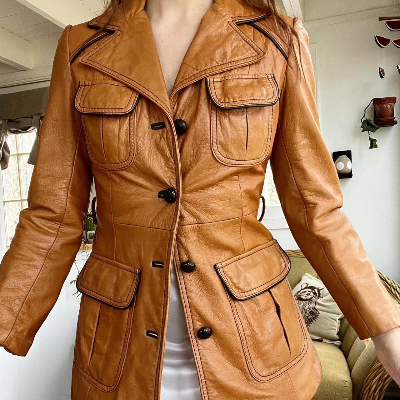 Vintage Montgomery Ward leather jacket, 60/70’s.... - Depop