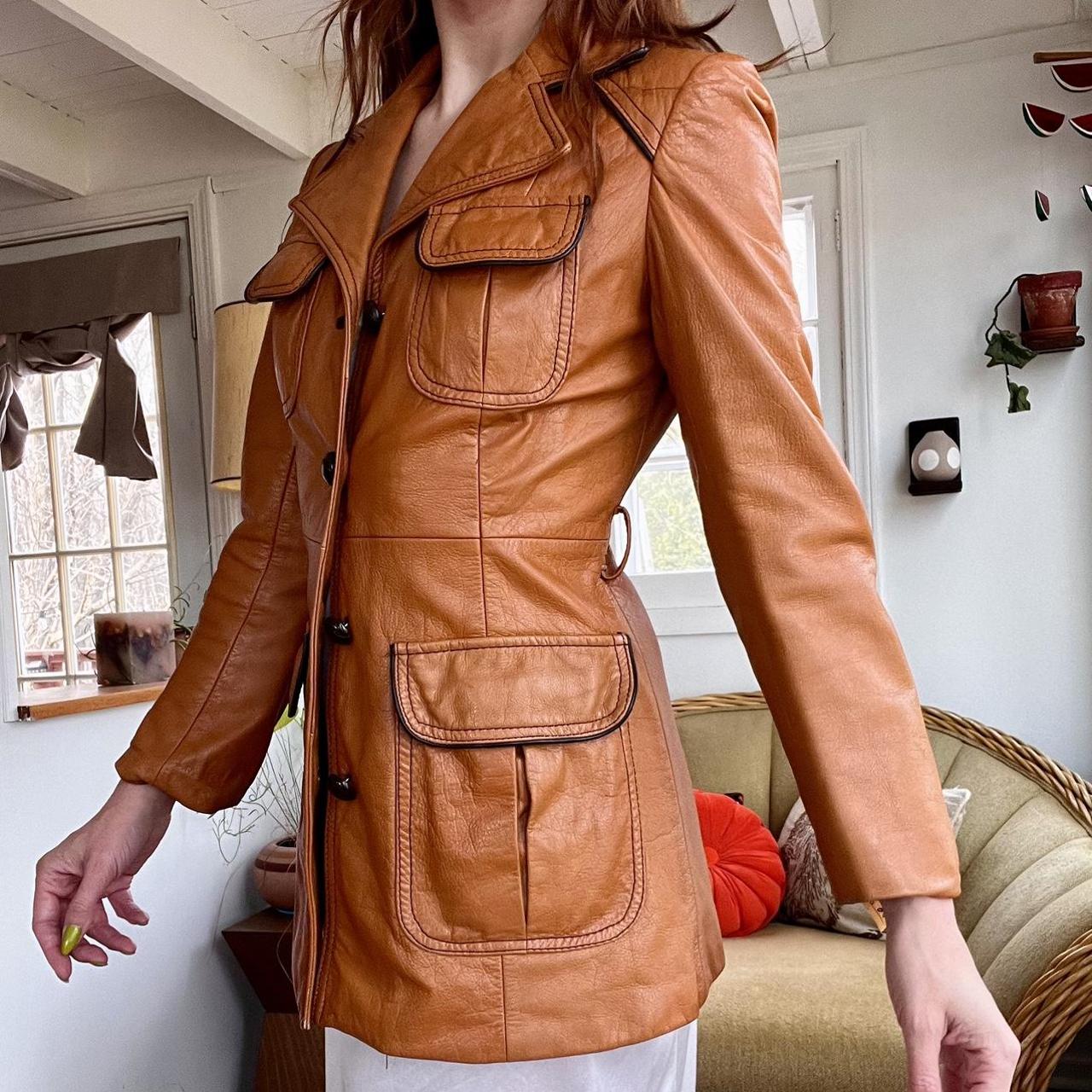 Vintage Montgomery Ward leather jacket, 60/70’s.... - Depop